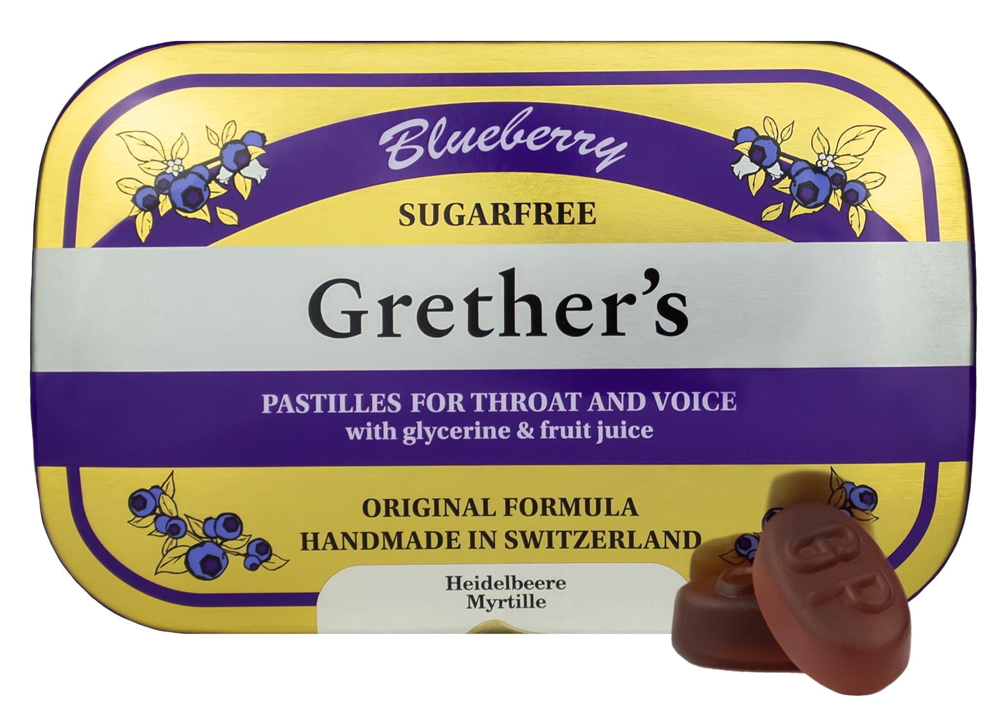 GRETHER'S Pastilles Sugarfree Blueberry - Natural Remedy Dry Mouth ...