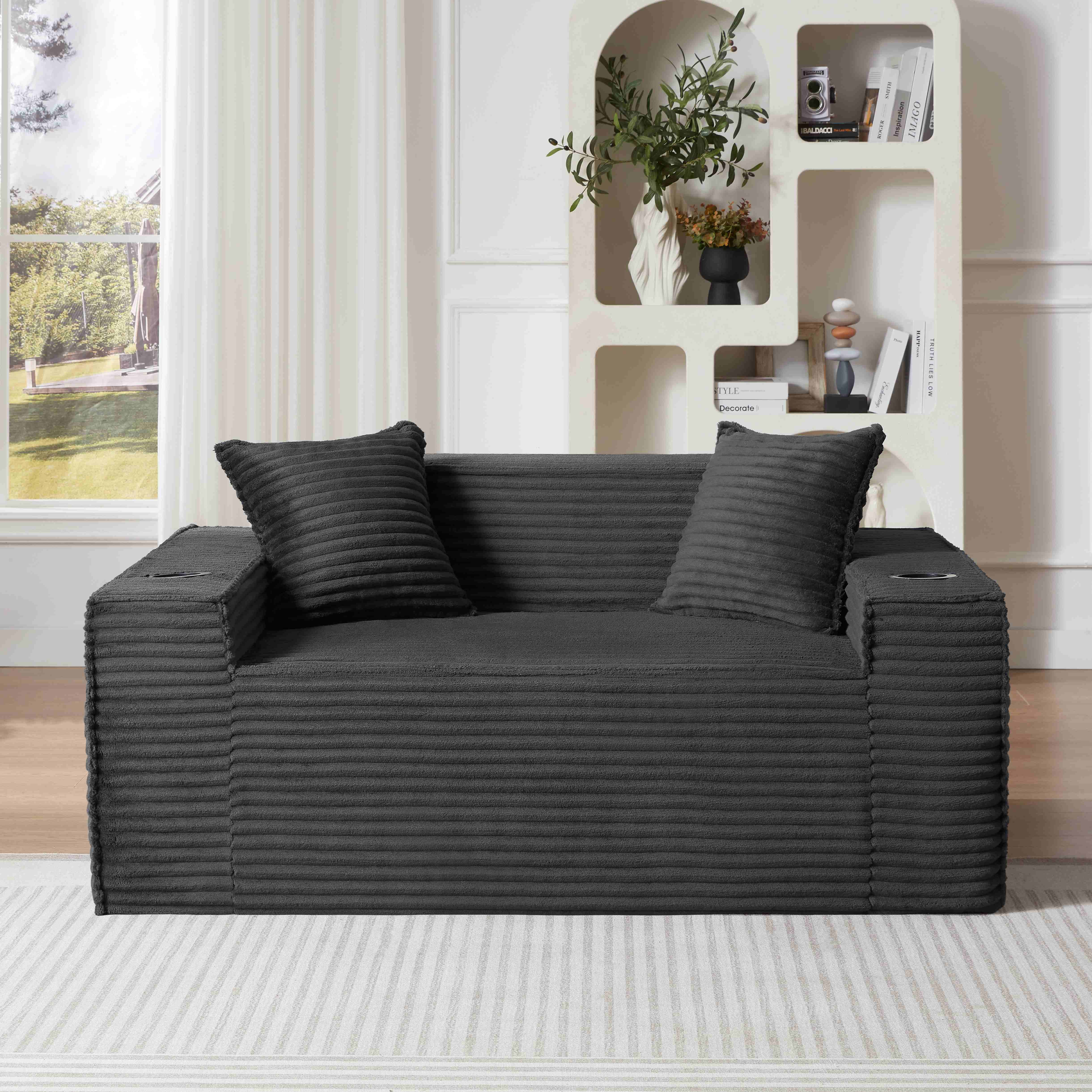 Gretop 2 Seater Sofa Boneless Couches,No Assembly Needed, Modern Sofa ...