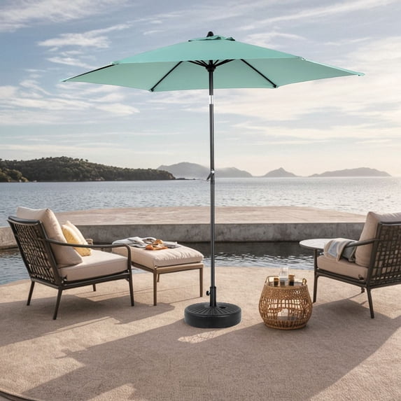Gretop 9ft Patio Umbrella, Outdoor Market Table Umbrella with Push ...