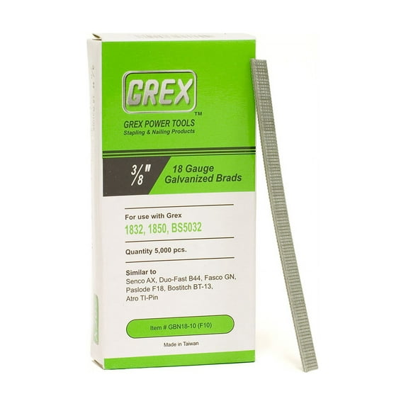 Grex GBN18-10 (F10) 3/8 In. 18 Ga. Brad Nails, Galvanized, 5M - Walmart.com