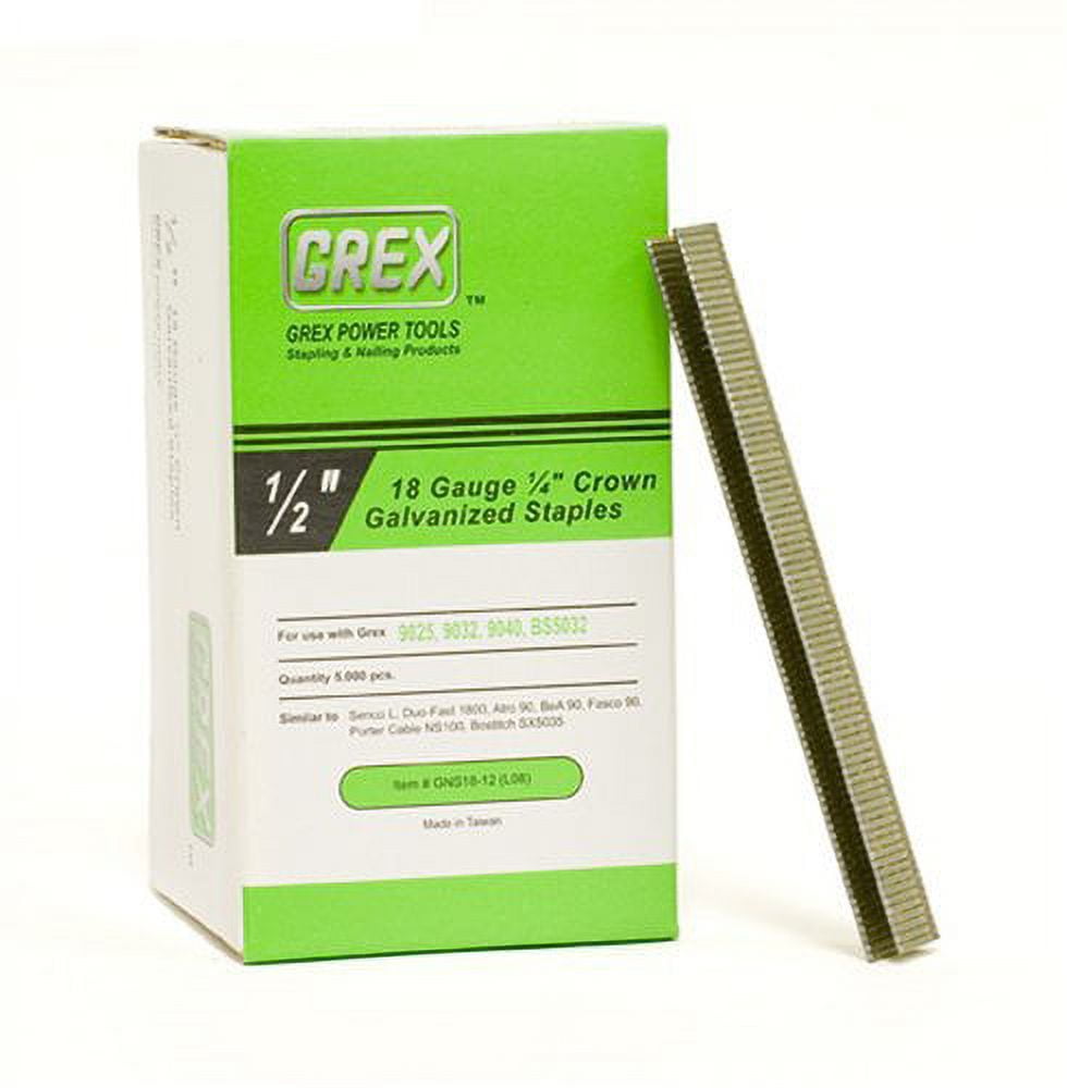 Grex GNS18-12 (L08) 1/2 In. 18 Ga 1/4 In. Wide Crown Staples ...