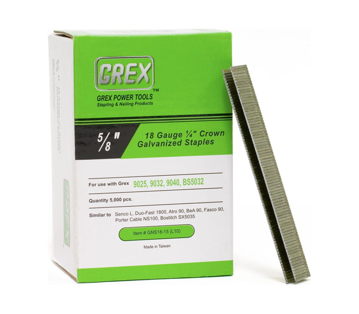 Grex GNS18-15 (L10) 5/8 In. 18 Ga 1/4 In. Wide Crown Staples ...