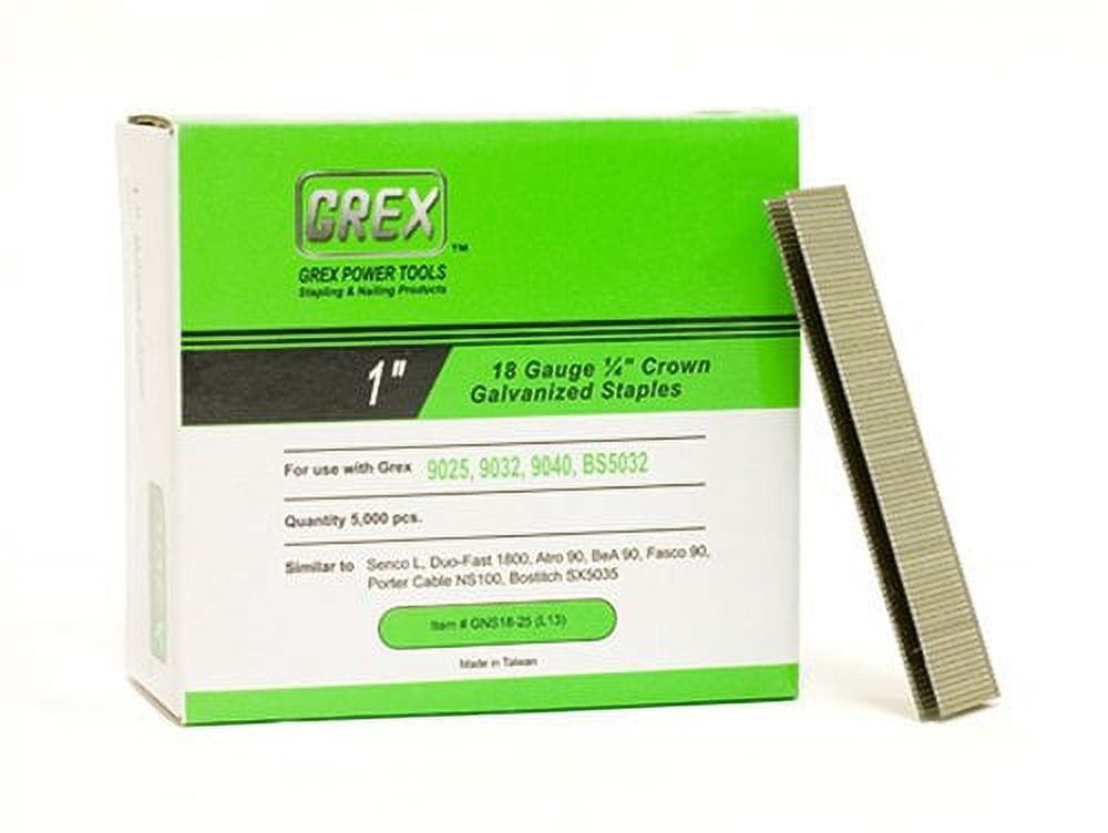 Grex GNS18-25 (L13) 1 In. 18 Ga 1/4 In. Wide Crown Staples, Galvanized ...
