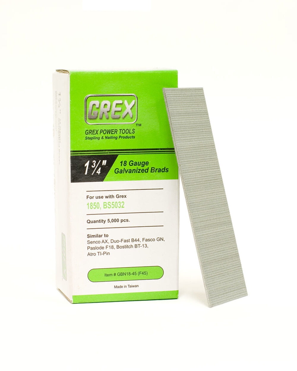 Grex Power Tools 1 3/4In 18 Gauge Brad Nails Galvanized 5000Qty ...