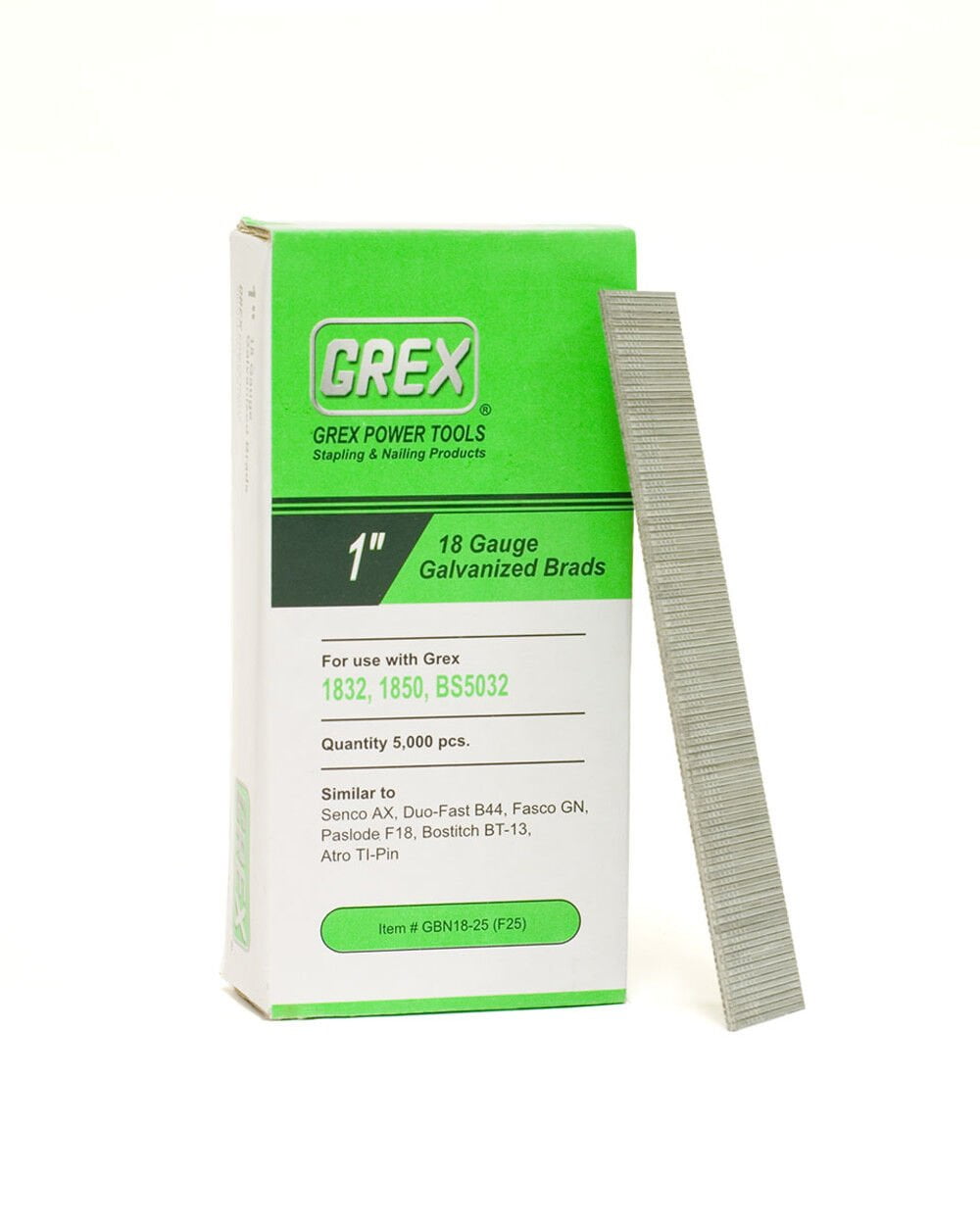 Grex Power Tools 1In 18 Gauge Brad Nails Galvanized 5000Qty - Walmart.com
