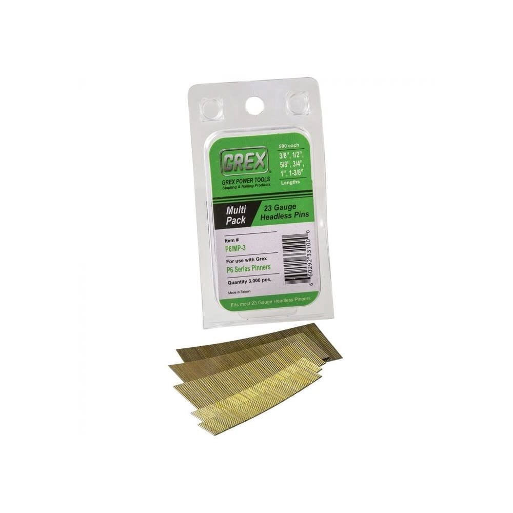 Grex Power Tools Multi Pack 23 Gauge Galvanized Headless Pin 3000Pk ...