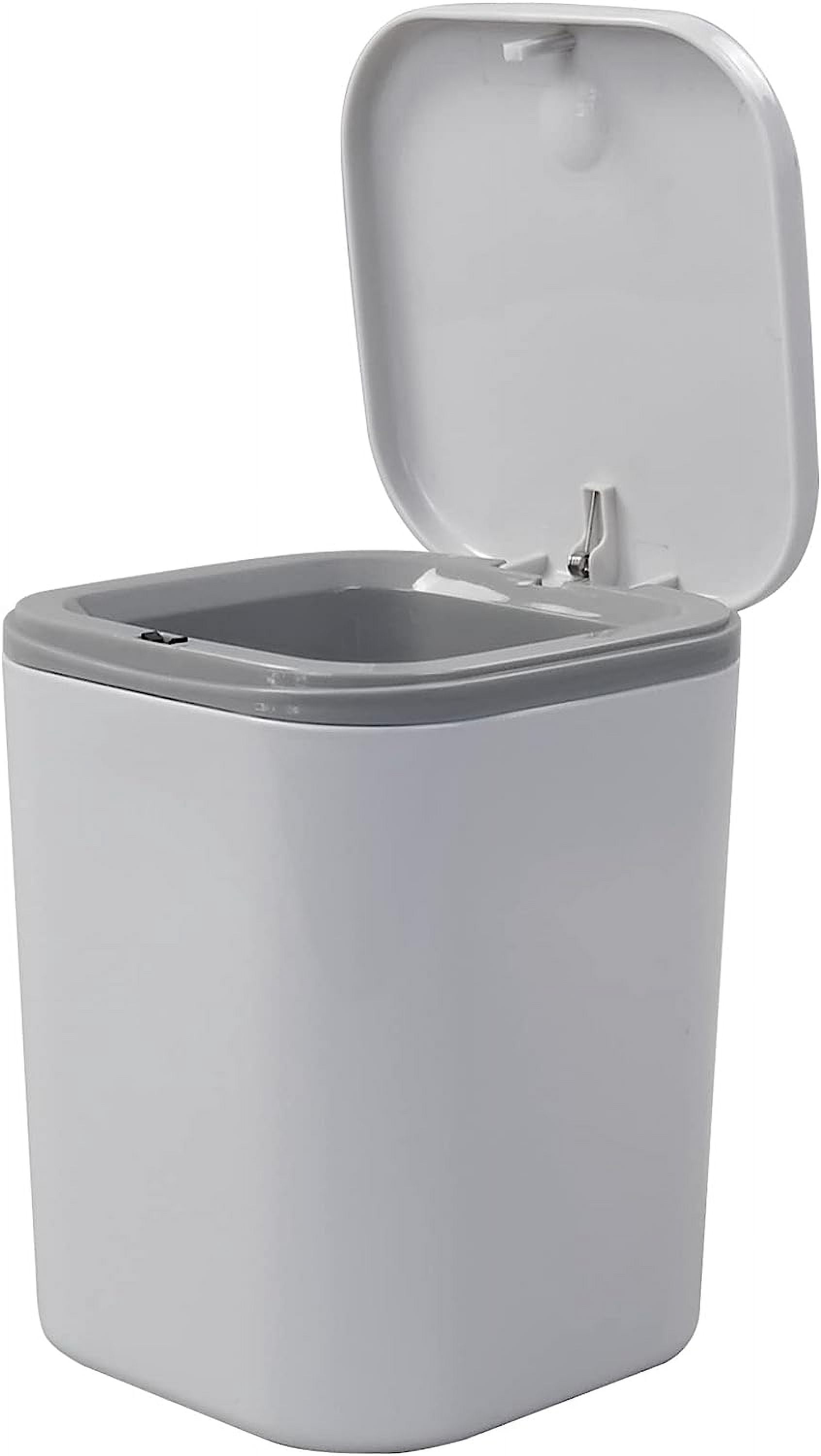 Grey 0.5 Gallon Tiny Trash Can, Push-Button Mini Garbage Can - Walmart.com