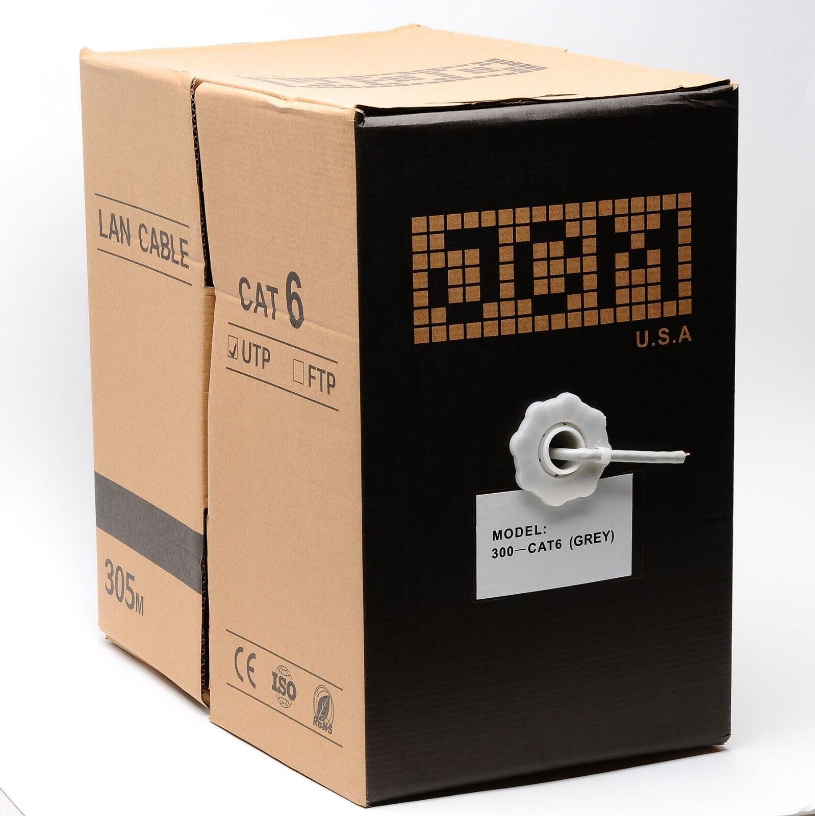 Grey 1000FT CAT6 LAN Ethernet Cable / Pull Box UTP CAT-6 CCA Network ...