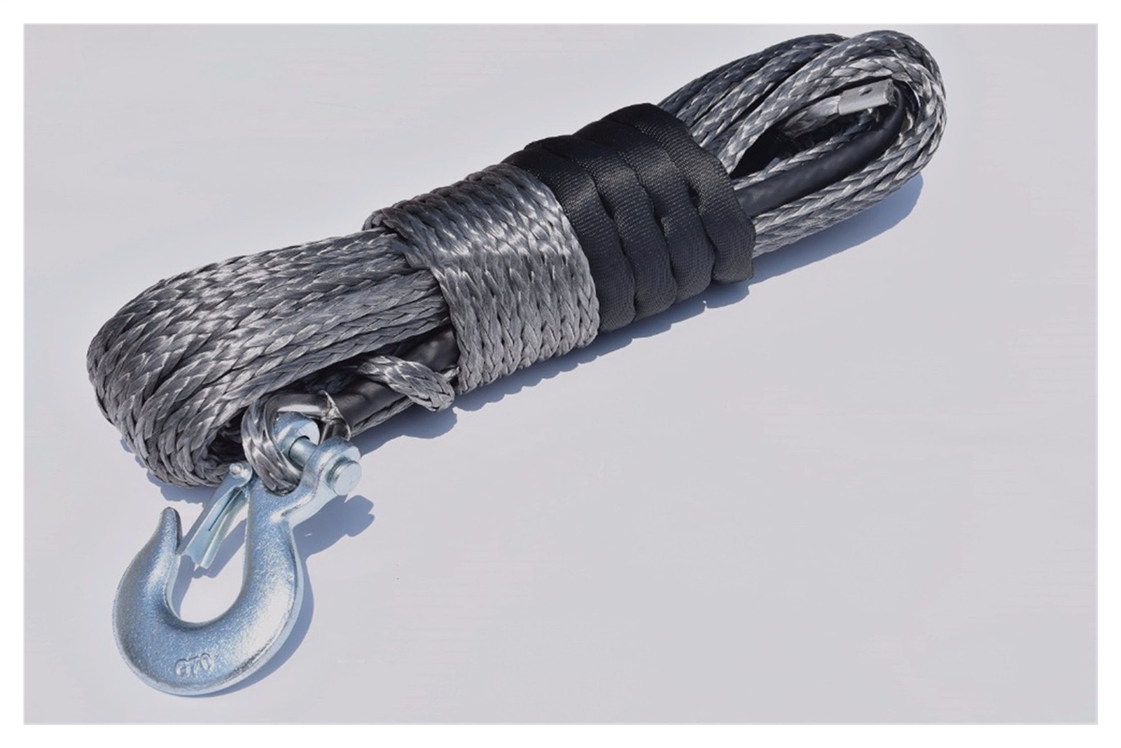 Grey 10mm*30m Synthetic Winch Rope With Hook,Boat Winch Cable,Off Road ...