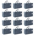 Grey 12 Pack Heavy Duty Extra Large Plastic Storage Totes with Lids ...