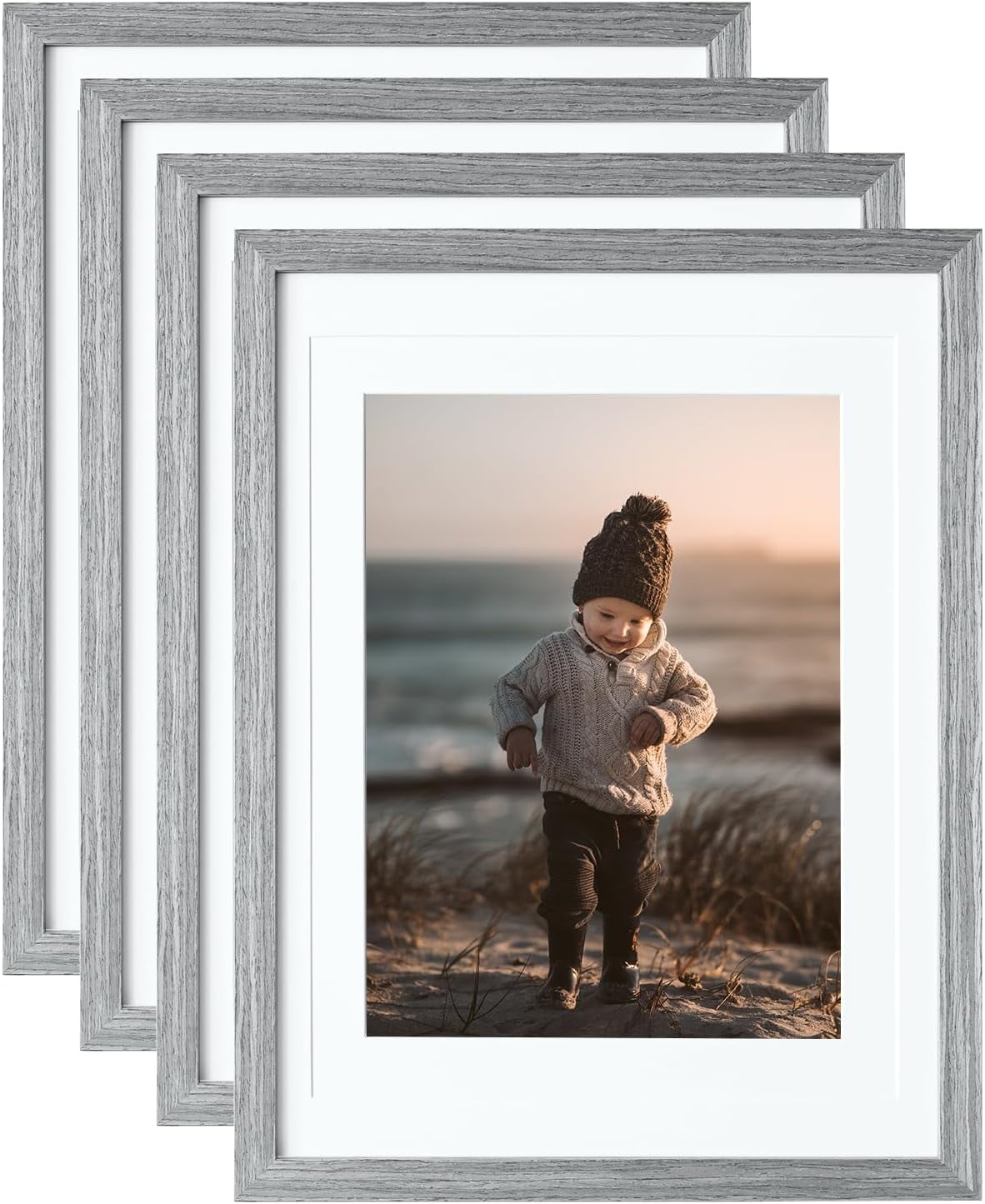 Grey 12x16 Picture Frames - Wood with Acrylic Plexiglass for 11x14/9x12 ...