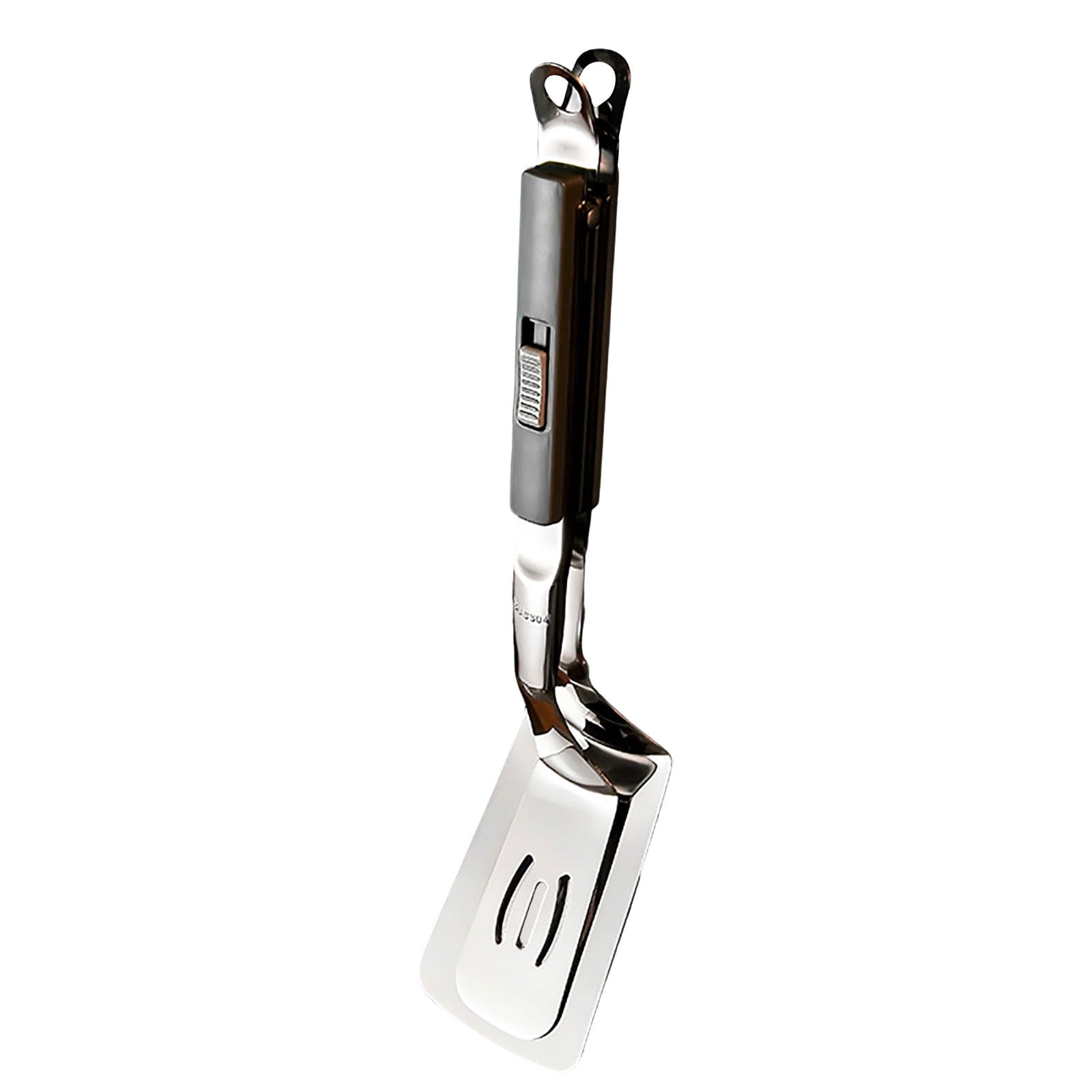 Grey 2-In-1 Stainless Steel Kitchen Utensil Flipper And Tongs For ...