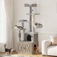 Grey 2-in-1 Cat Tree & Hidden Litter Box Pet Furniture - Walmart.com