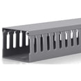 Grey 2in H × 2.4in W × 95in L Open Slot PVC Cable Management Raceway ...
