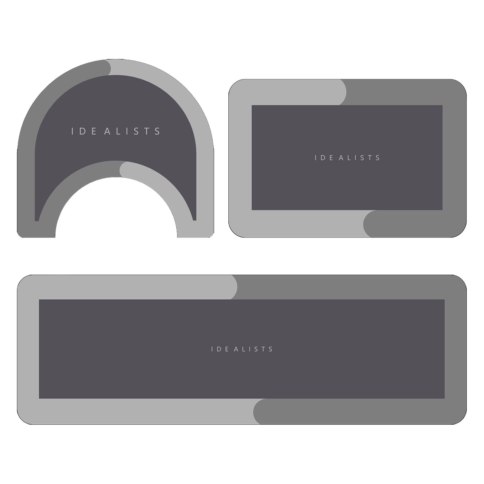 Grey 3-Piece Bathroom Toilet Mat Set Super Absorbent And Quick-Dry Non ...