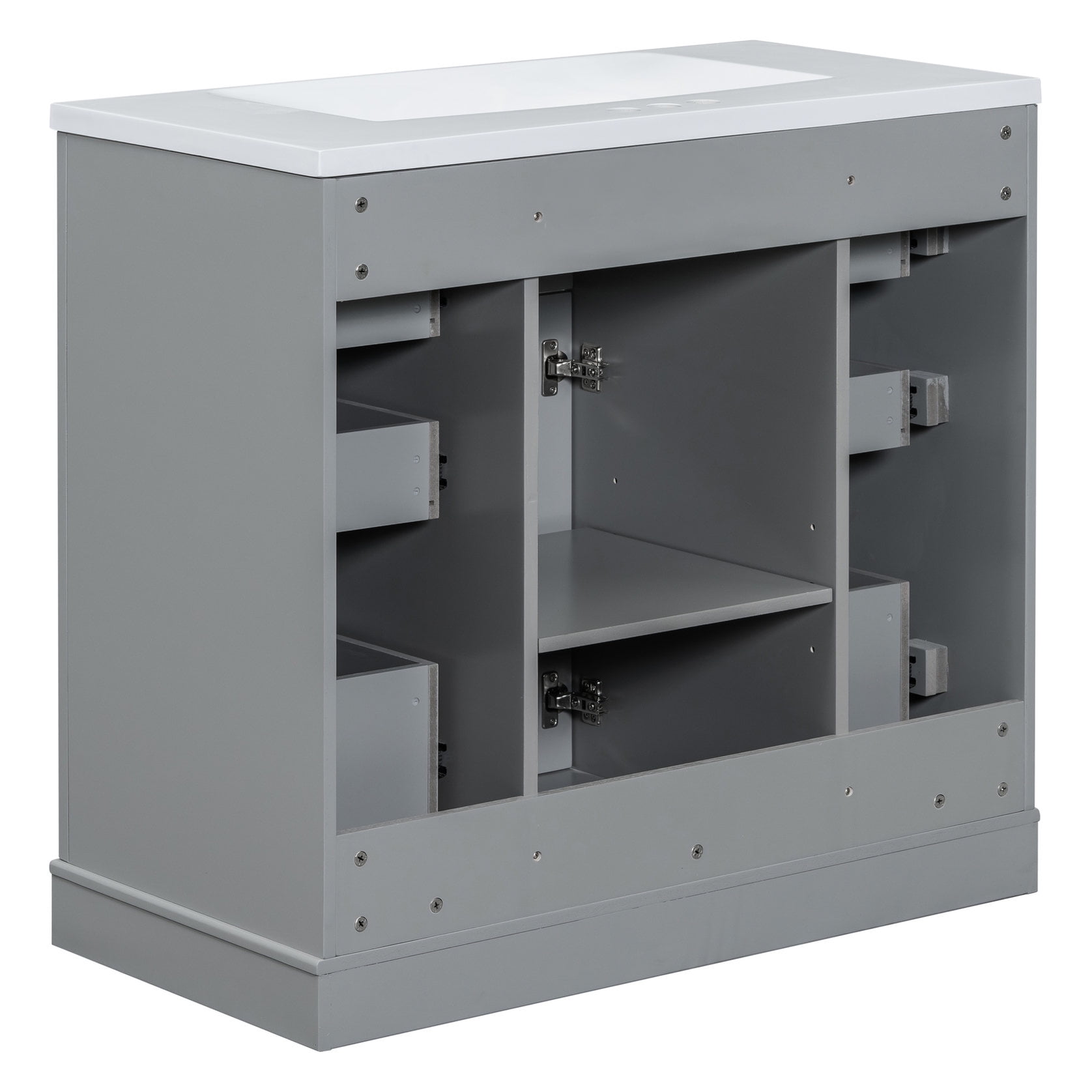 Grey 36" Bathroom Vanity with Sink, One Cabinet | Water-resistant ...