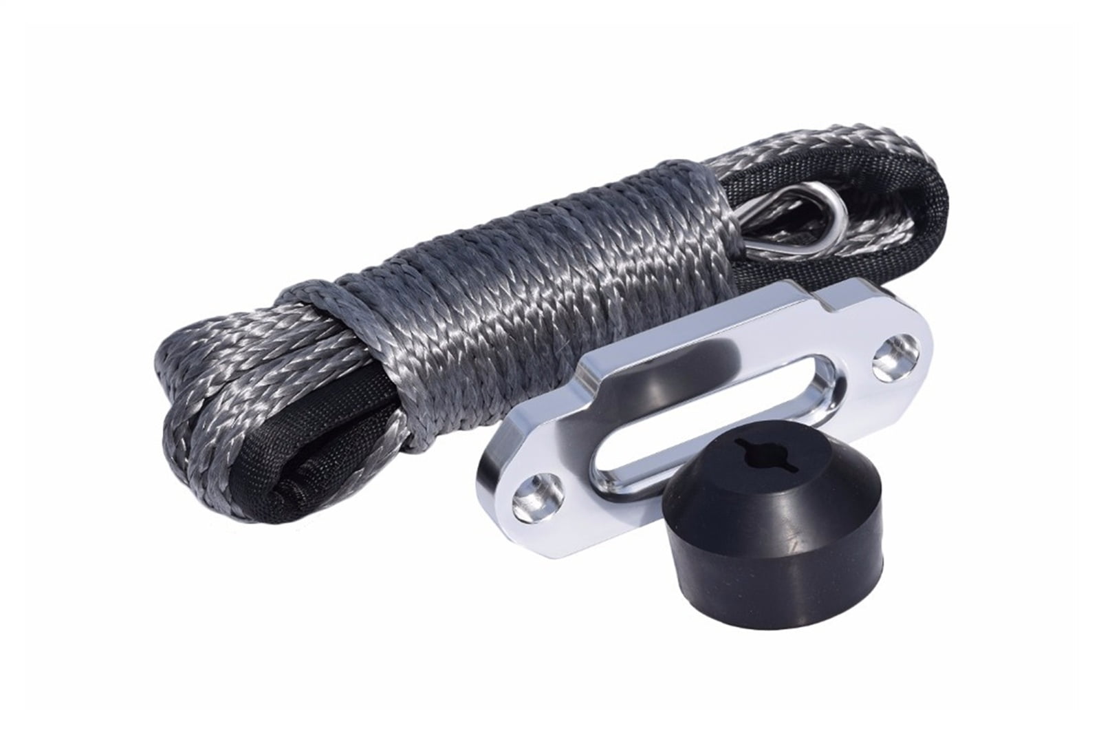 Grey 6mm*15m Synthetic Winch Rope Add ATV Winch Fairlead And Winch Hook ...