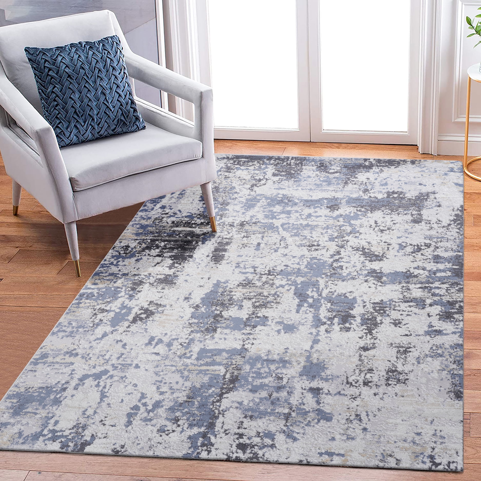Grey 6x9 Area Rug - Non-shedding, Stain , Adds Style To Living Room ...