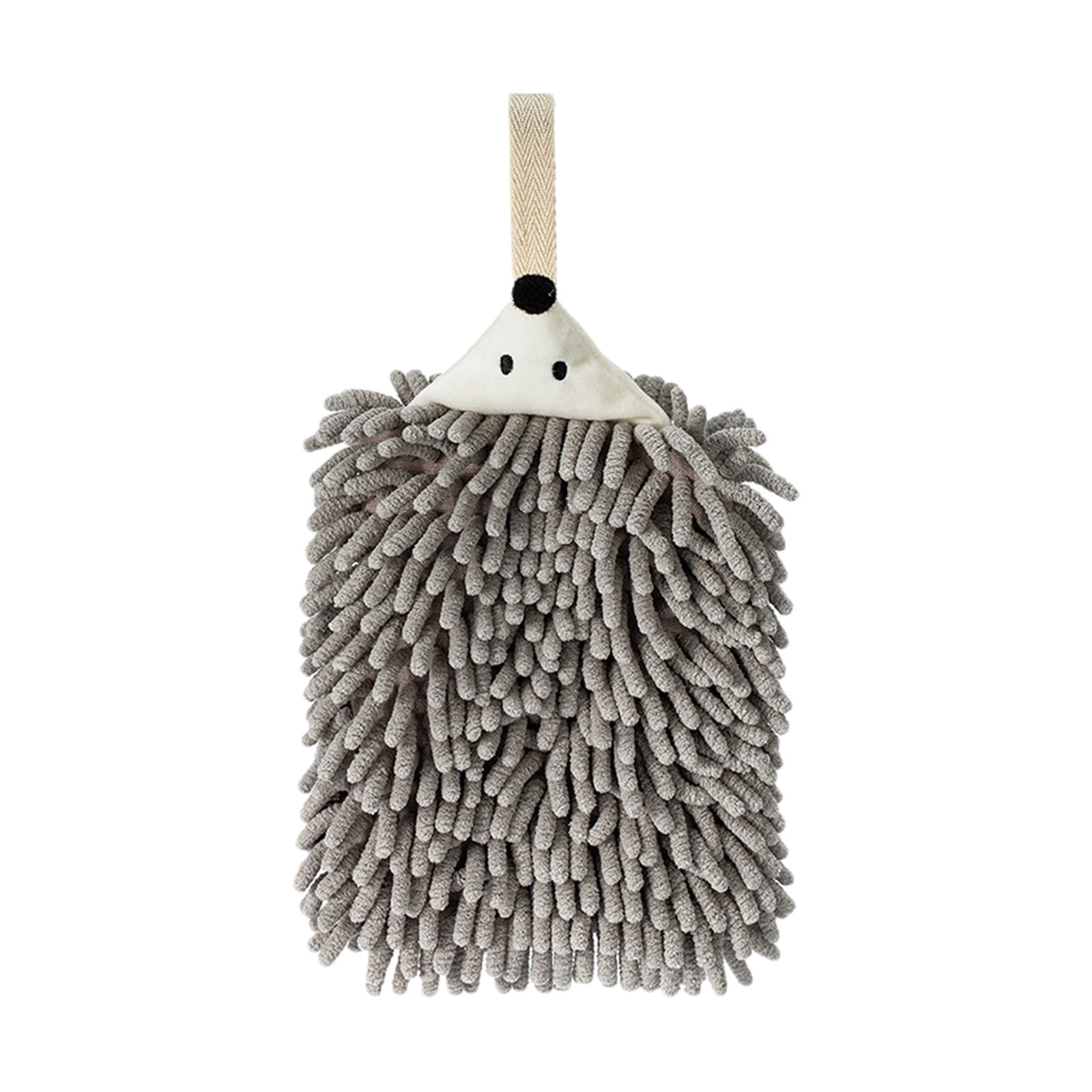 Grey Absorbent Chenille Hand Towel Hanging Design In Hedgehog Shape For ...