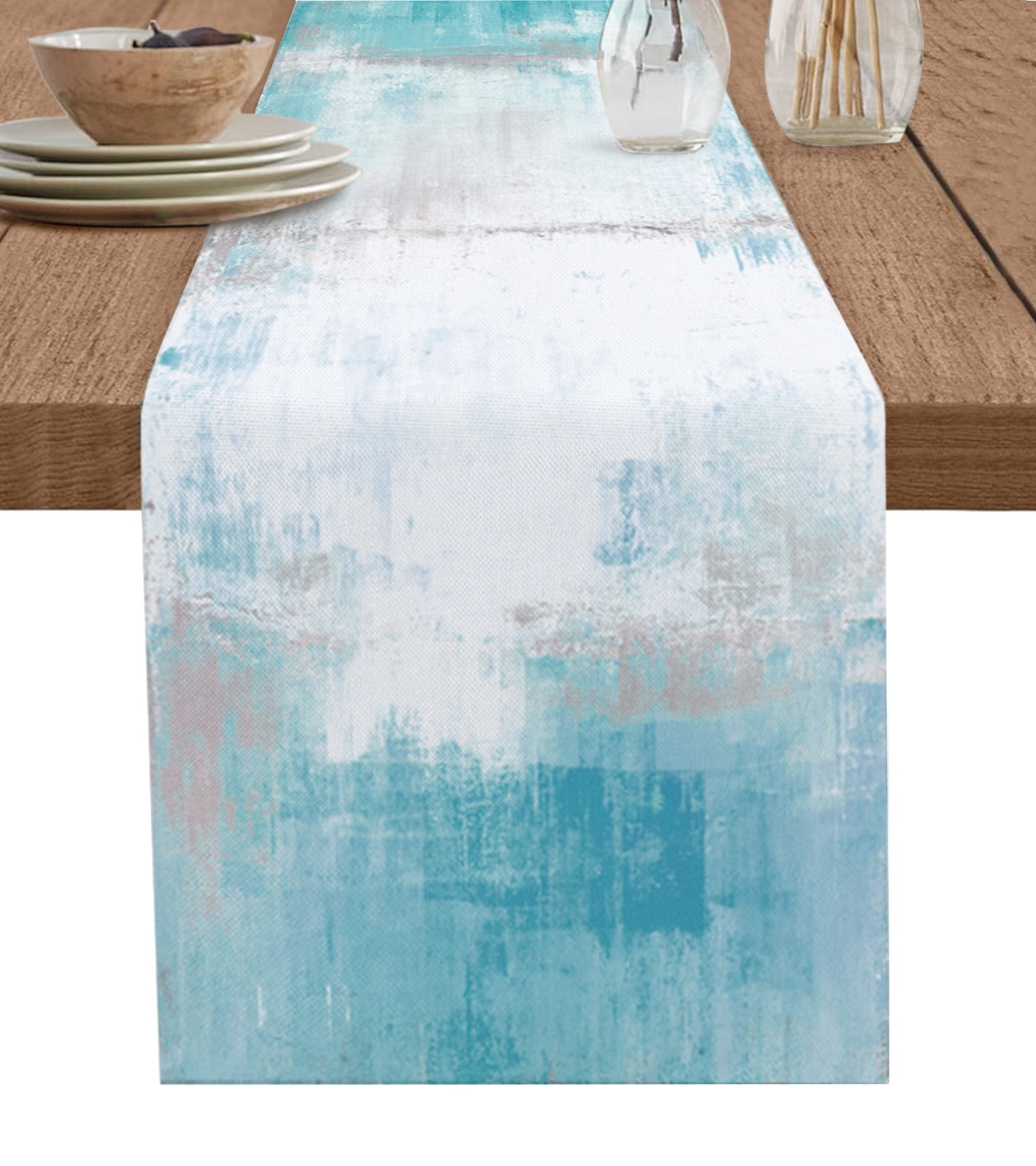 Grey Abstract Art Painting Table Runner for Dining Table Wedding ration ...