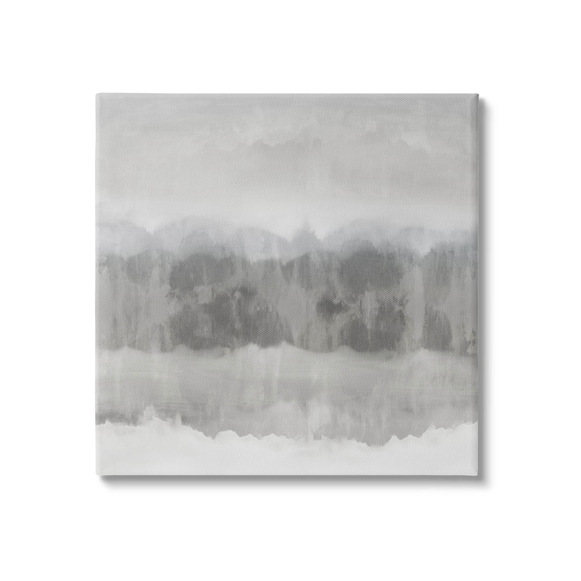 Grey Abstract Nature Fog Abstract Graphic Art Gallery Wrapped Canvas ...