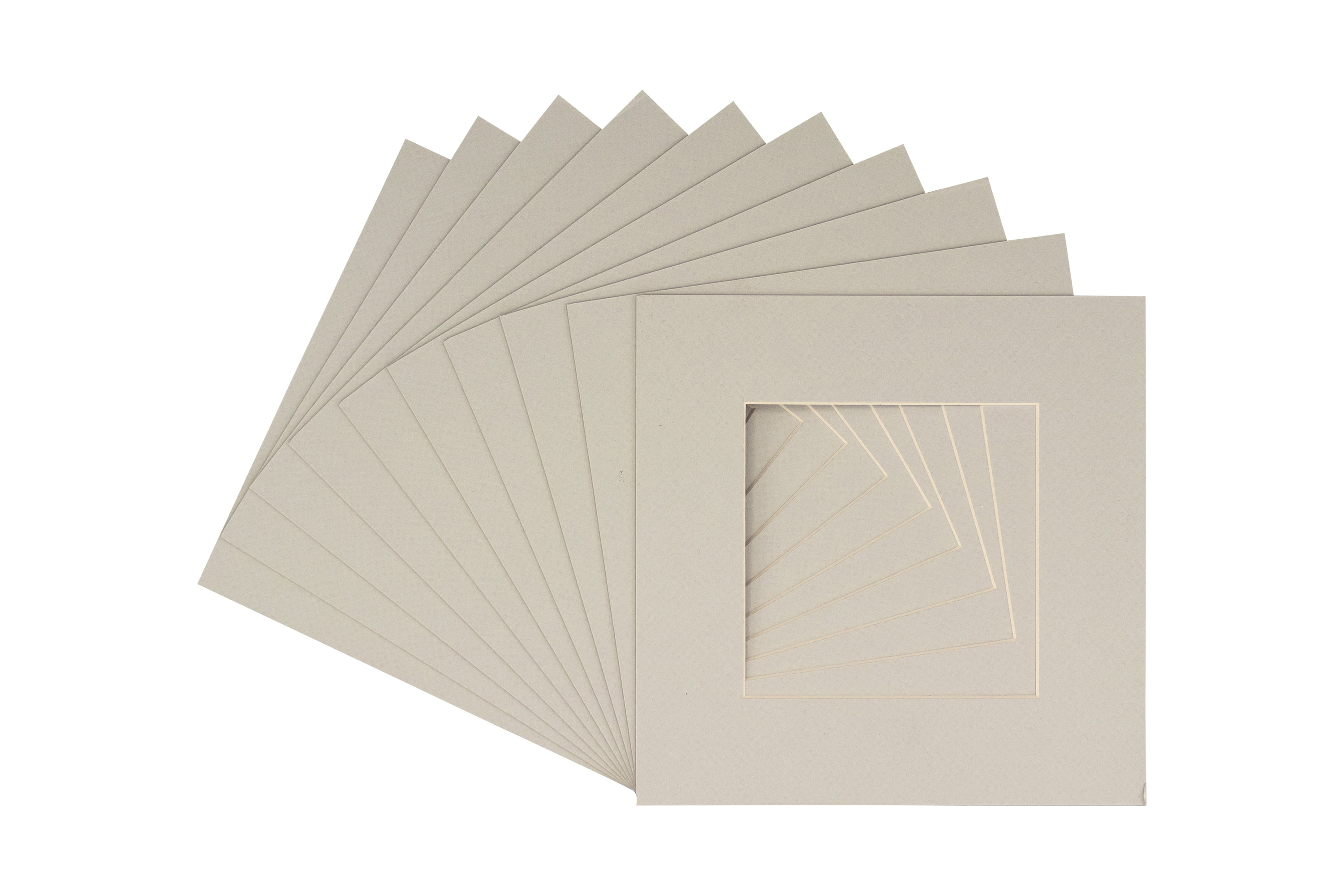 Grey Acid Free 12x12 Picture Frame Mats with White Core Bevel Cut for ...