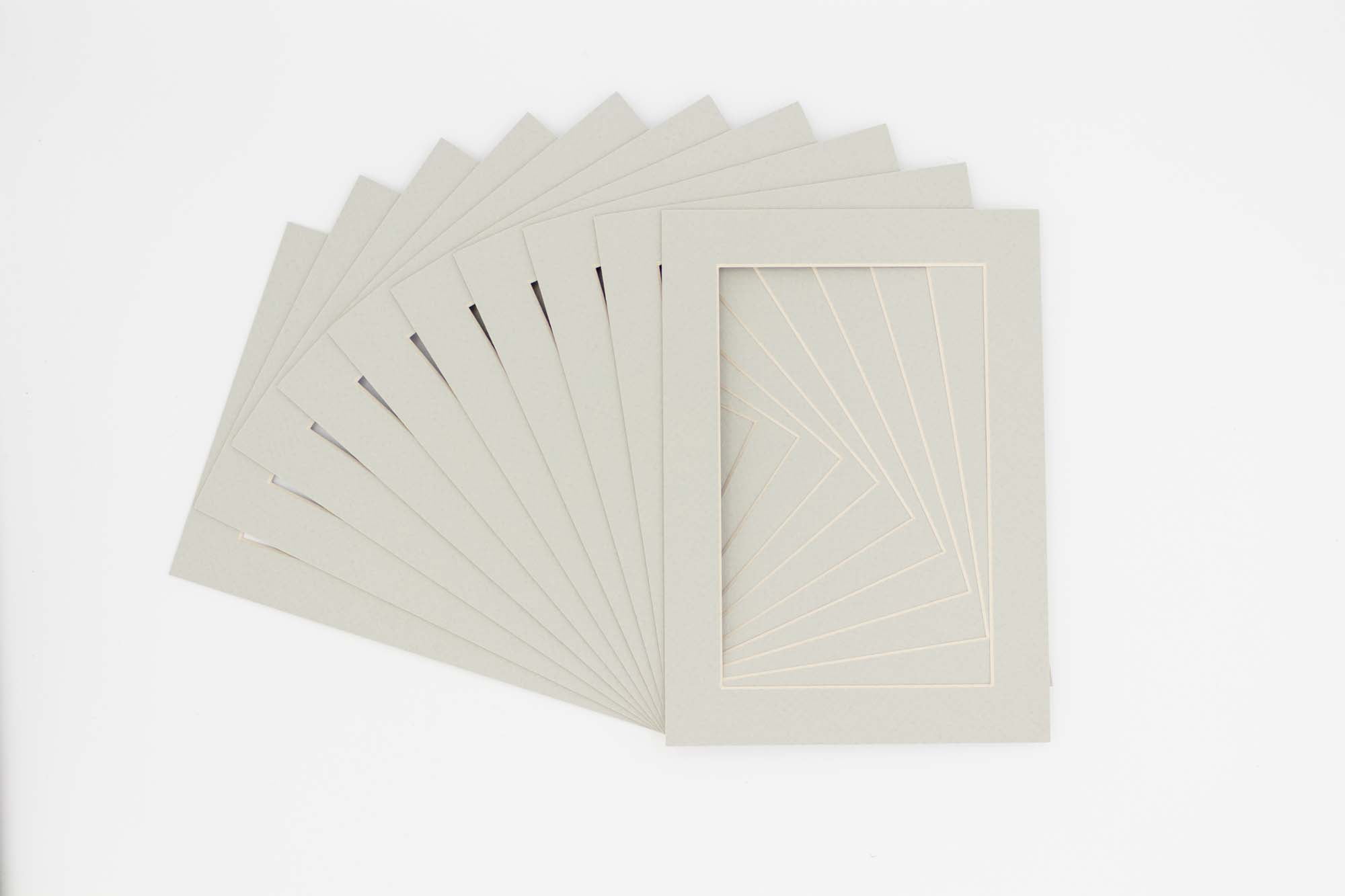 Grey Acid Free 5x7 Picture Frame Mats with White Core Bevel Cut for 4x6 ...