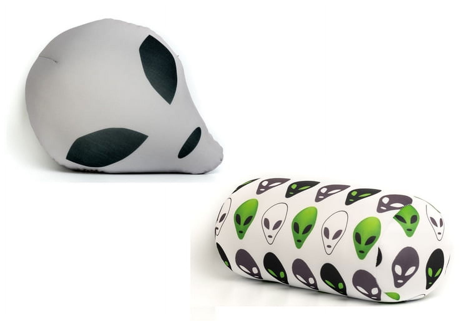 Grey Alien Head Microbead Throw Pillow Combo Pack 2 Pillows Sci-Fi ...