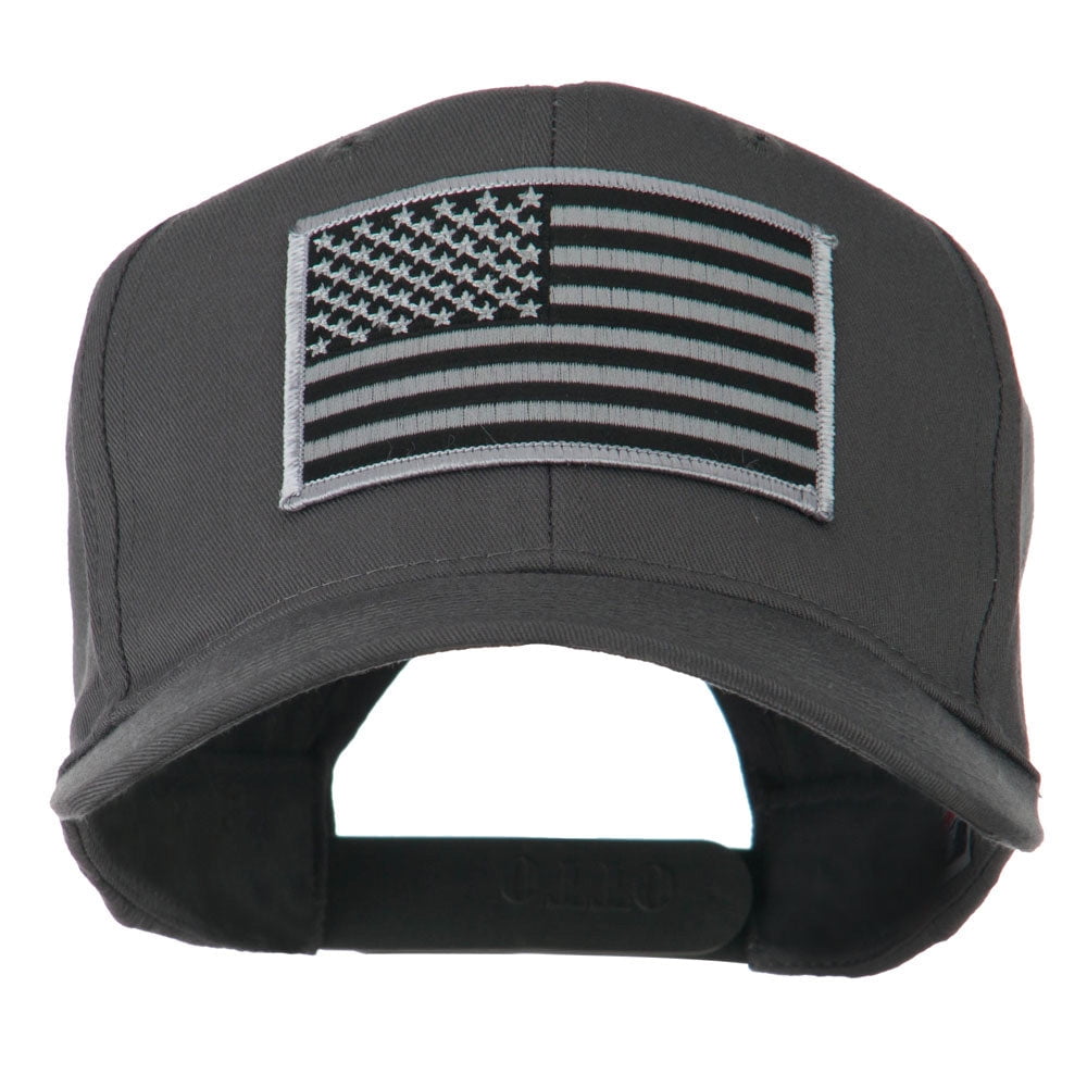 Grey American Flag Patched High Profile Cap - Charcoal Grey OSFM ...