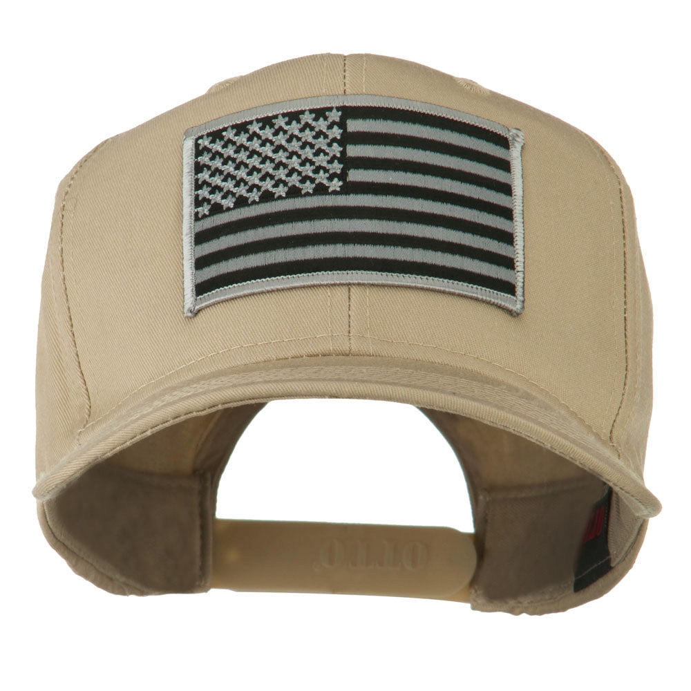 Grey American Flag Patched High Profile Cap - Khaki OSFM - Walmart.com