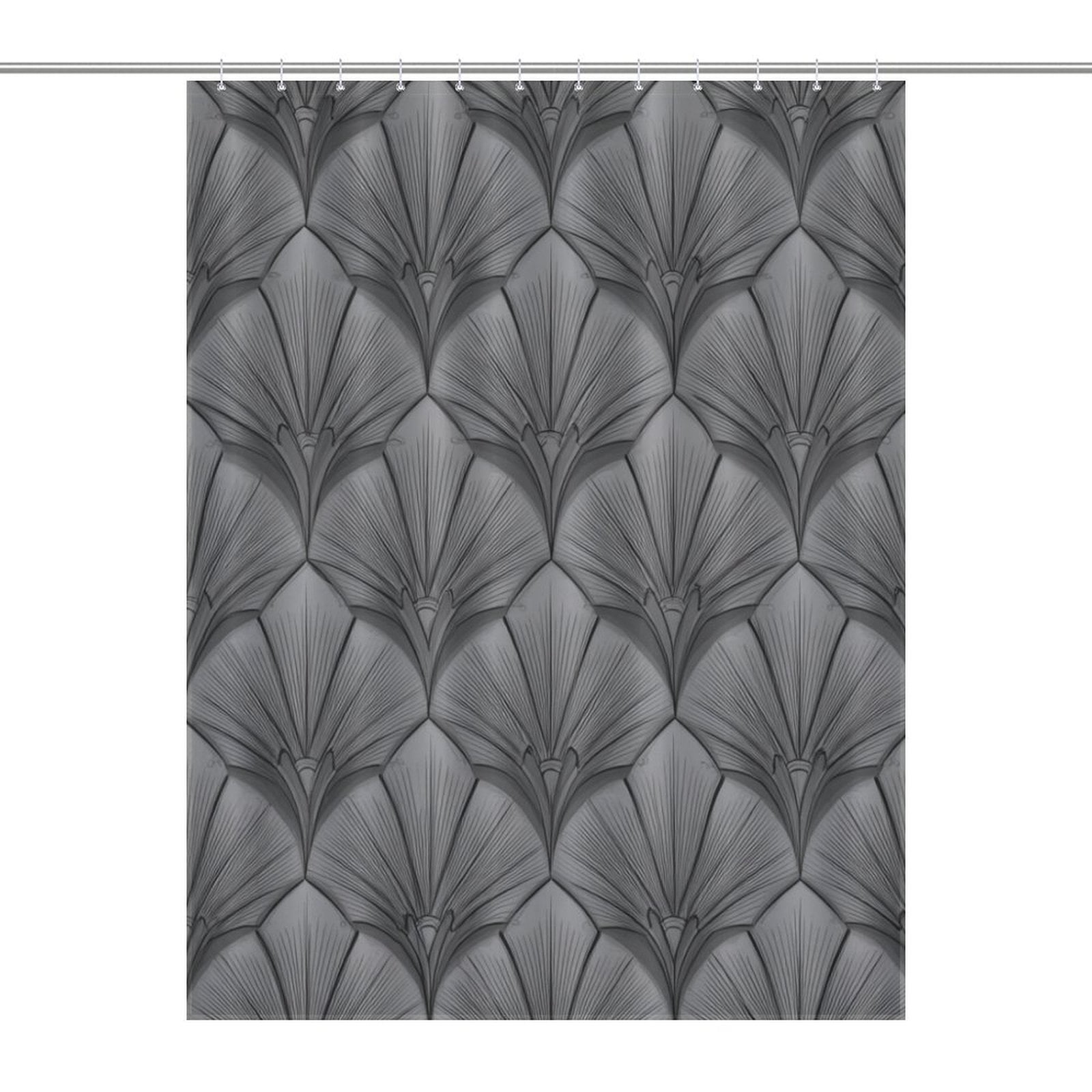 Grey Art Deco Fan Pattern Wallpaper Shower Curtain , Enchanted Forest ...