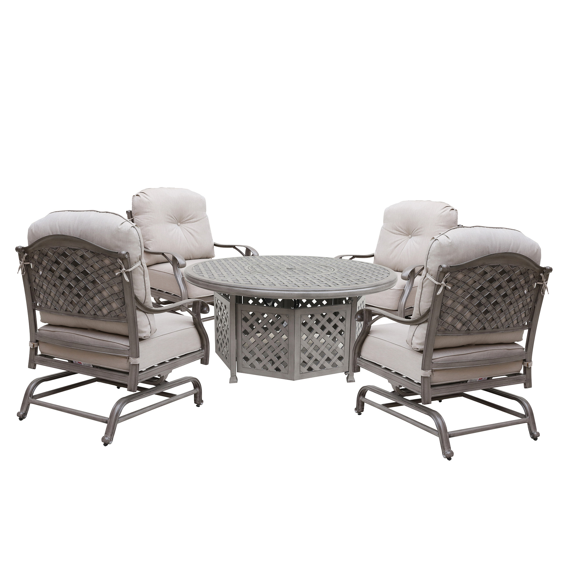 Grey Ash Color Aluminium Fire Pit Conversation With Easy Maintenance ...
