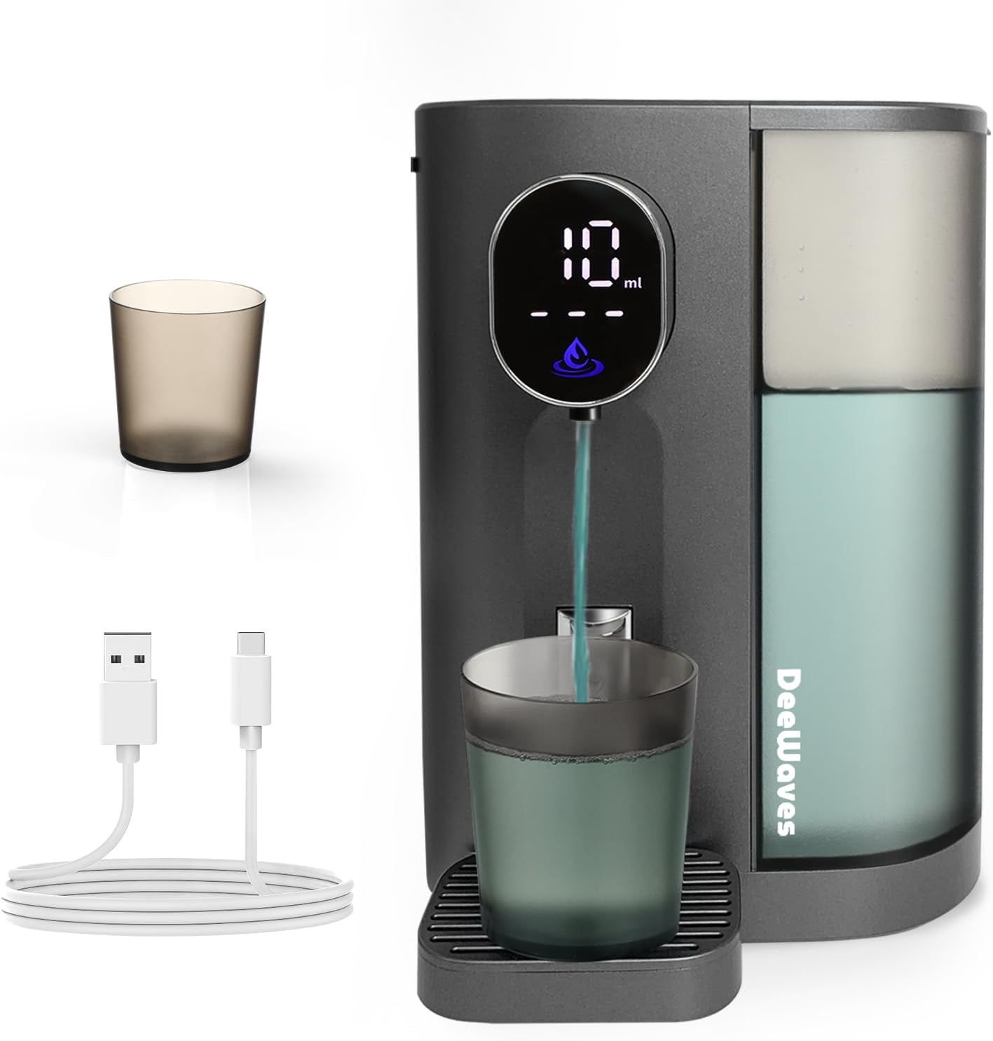 Grey Automatic Mouthwash Dispenser for Bathroom, 20.3 Oz with Magnetic ...