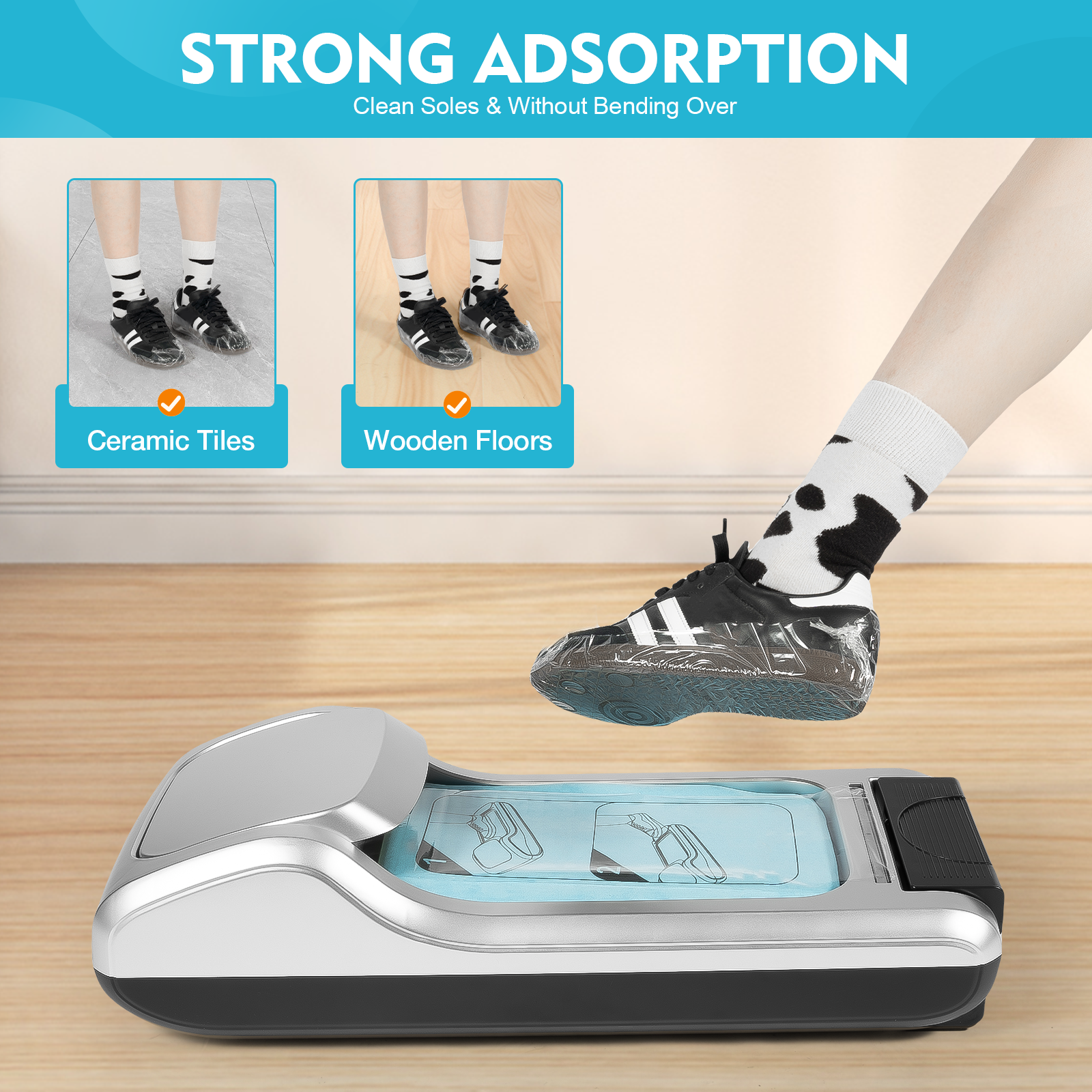 Grey Automatic Shoe Cover Dispenser Machine Clean + Shoe Film ...
