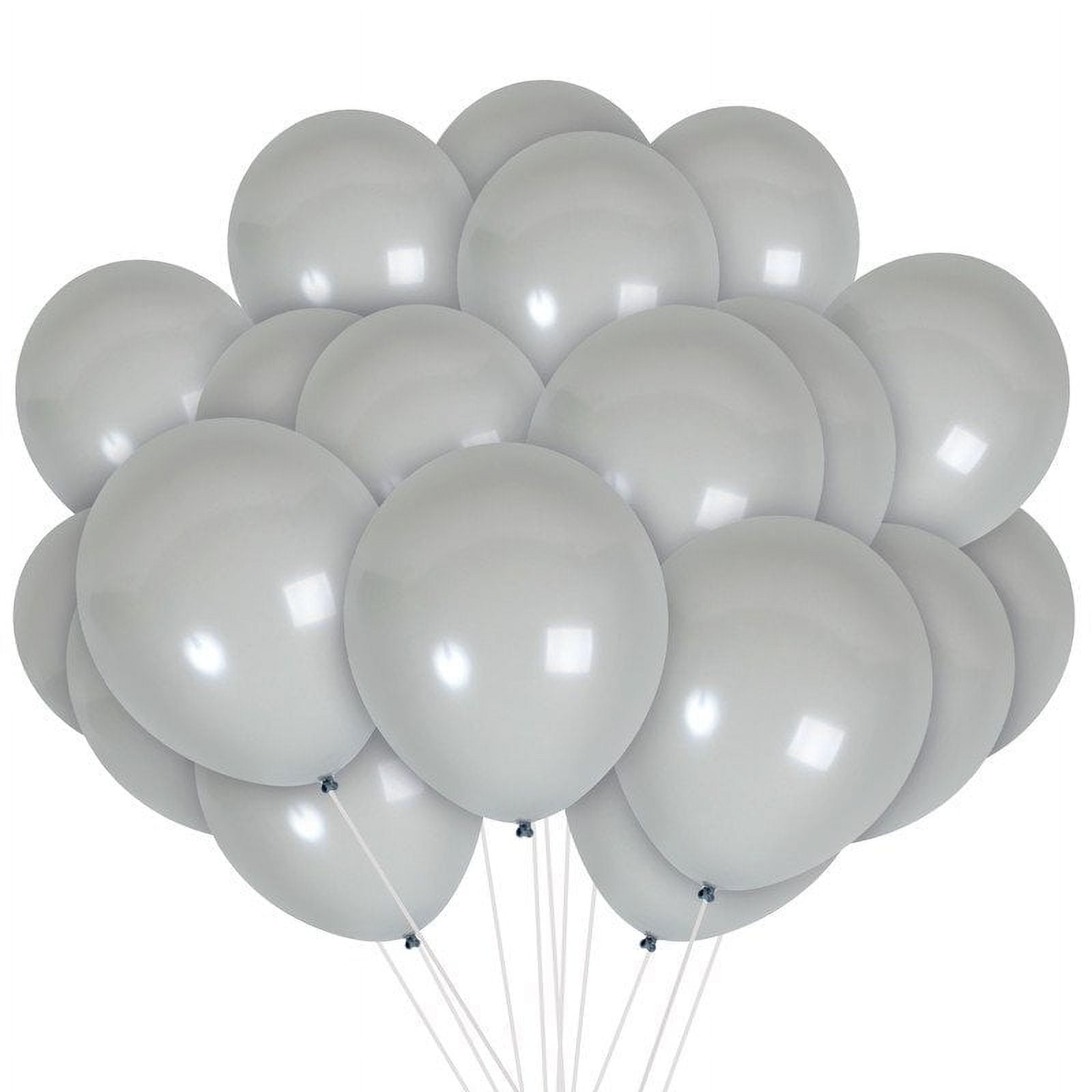 Grey Balloons - 12 Inch Latex Balloons - 12 Pack - Walmart.com