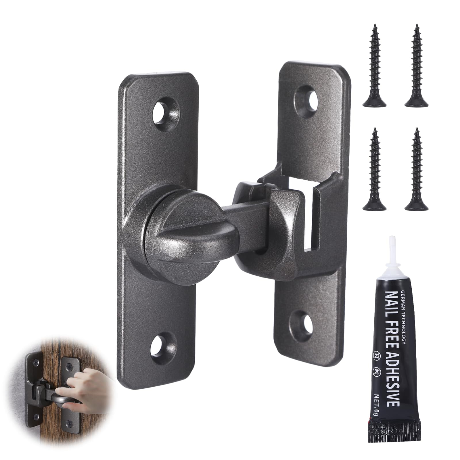 Grey Barn Latch,90/180 Degree Barn Lock,Pocket Lock,Barn Locks and ...