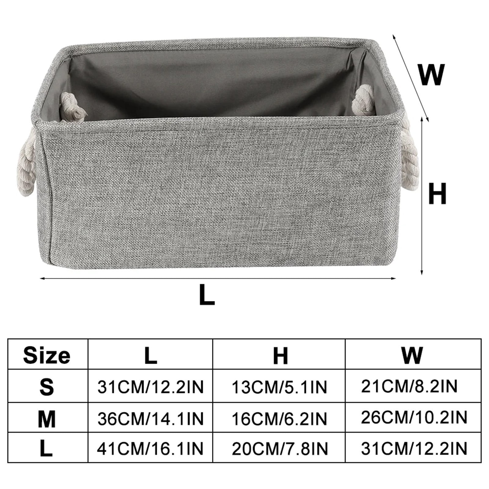 Grey Basket, Fabric Basket, Fabric Storage Bins, Storage Bins for ...