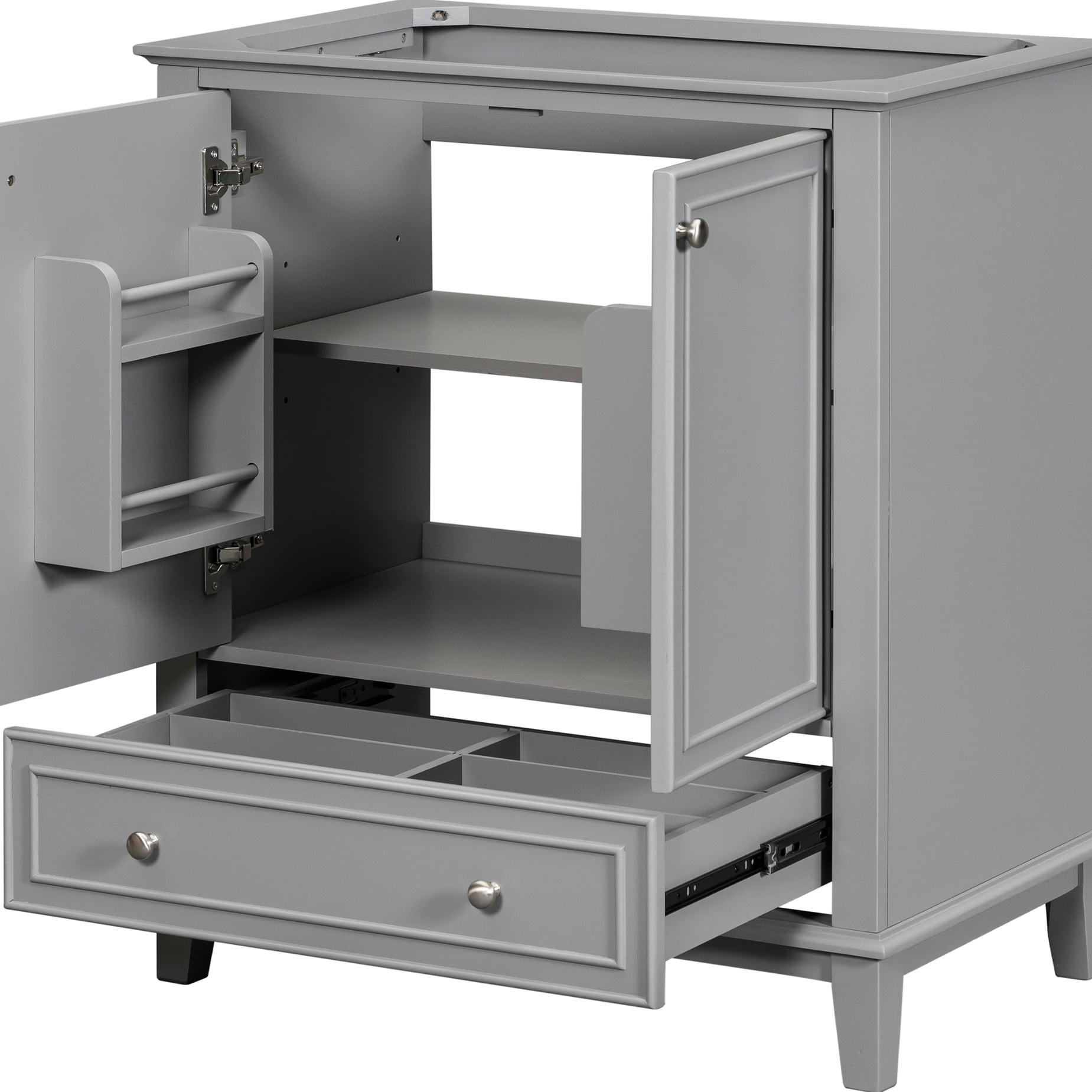 Grey Bathroom Cabinet Base / Freestanding, Suitable for Single Sink ...