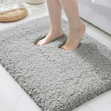 Grey Bathroom Rugs 36" × 24" Non Slip & Super Absorbent Extra Thick ...