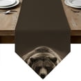 Grey Bear Table Runner Linen Burlap Table Runner 90 Inches Long Modern ...
