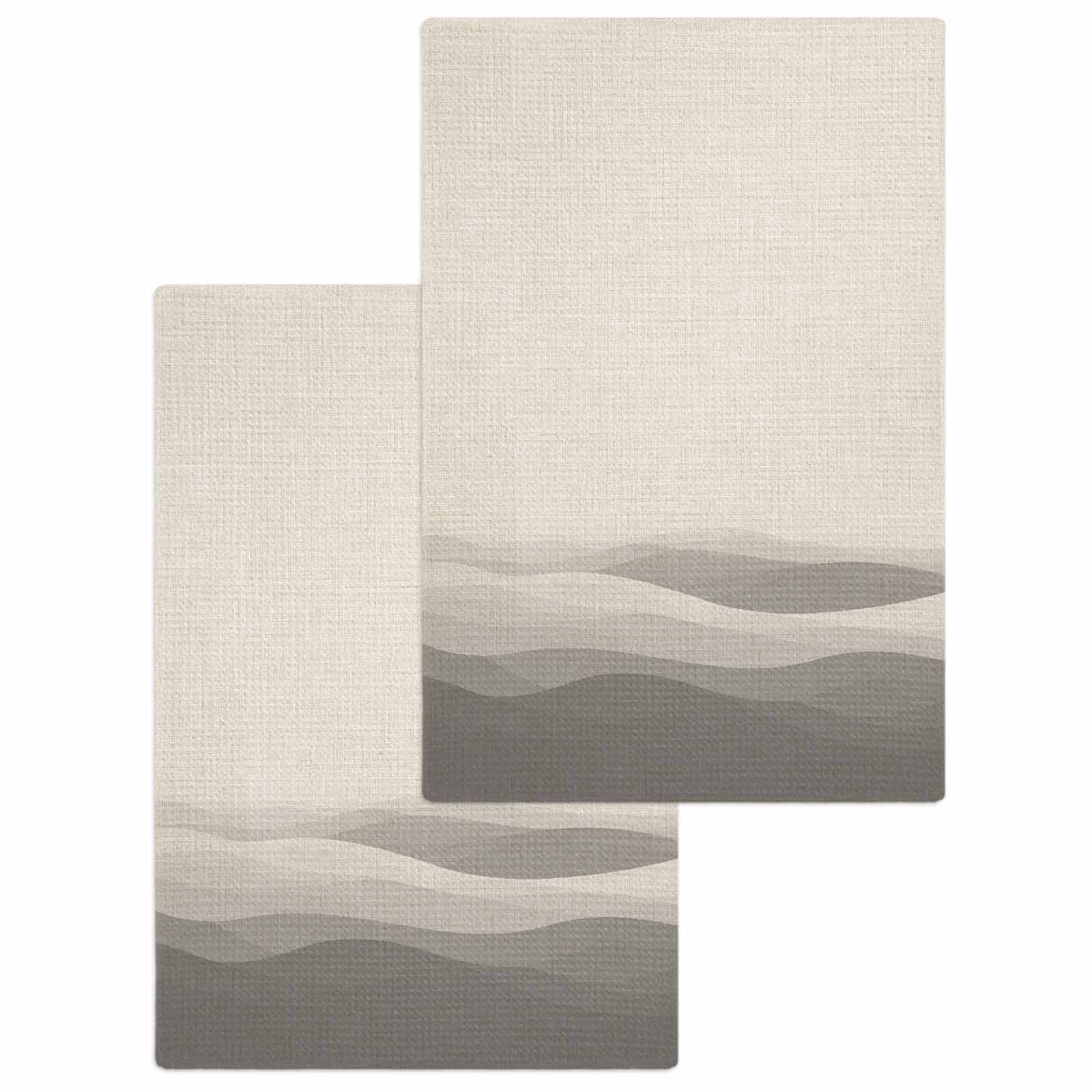 Grey Beige Ombre Kitchen Dish Towels for Drying Dishes Set of 2 ...
