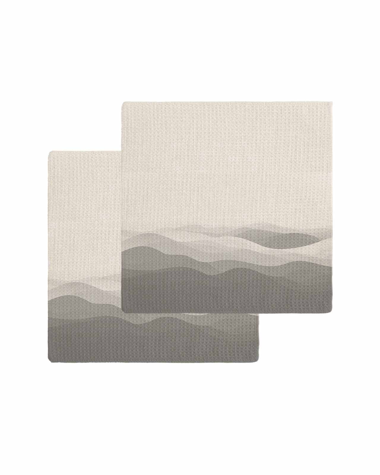 Grey Beige Ombre Kitchen Dish Towels for Drying Dishes Set of 2 ...