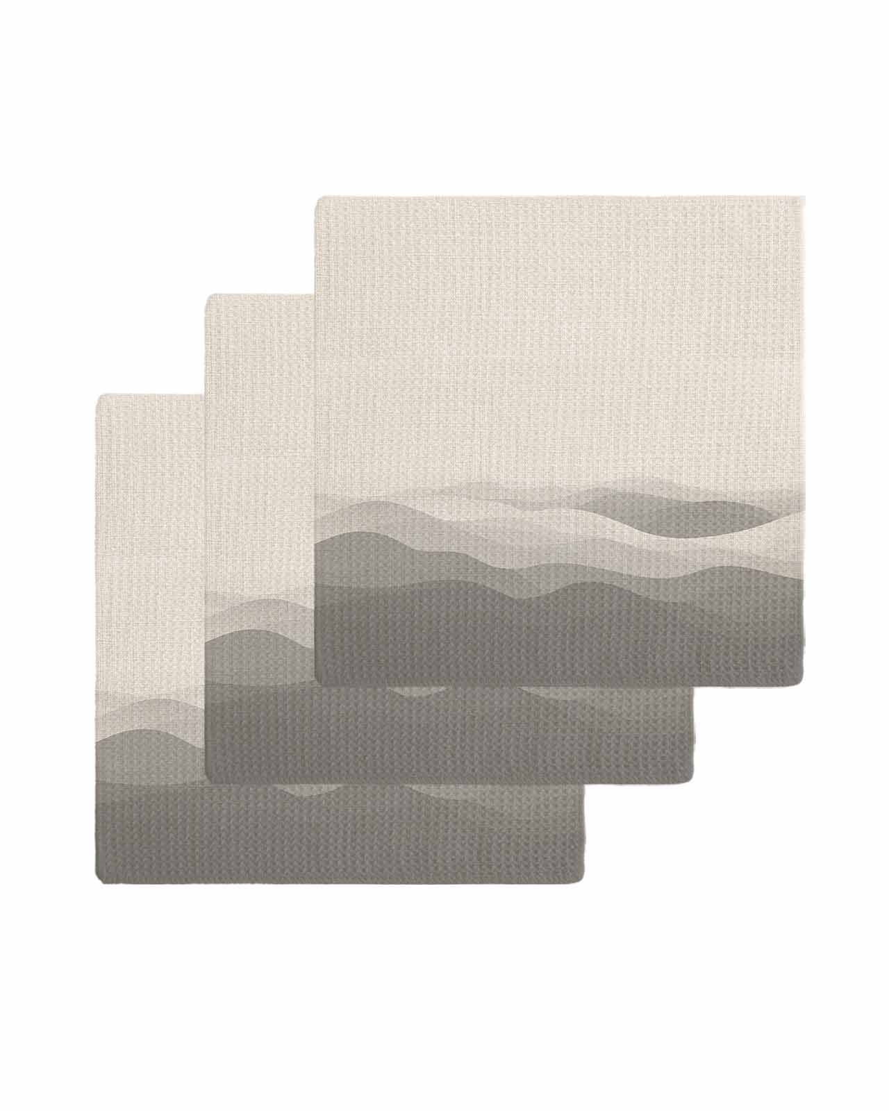 Grey Beige Ombre Kitchen Dish Towels for Drying Dishes Set of 3 ...