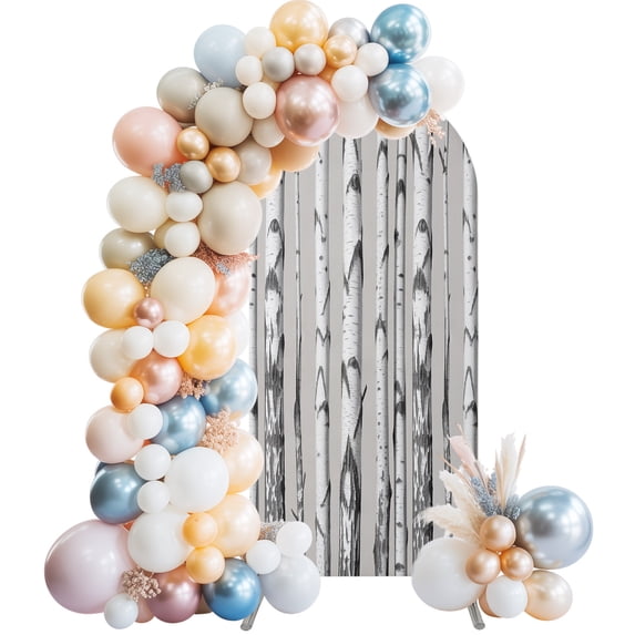 Grey Birch Tree Arch Backdrop Covers 5 FT, Retro Abstract Art Geometric ...