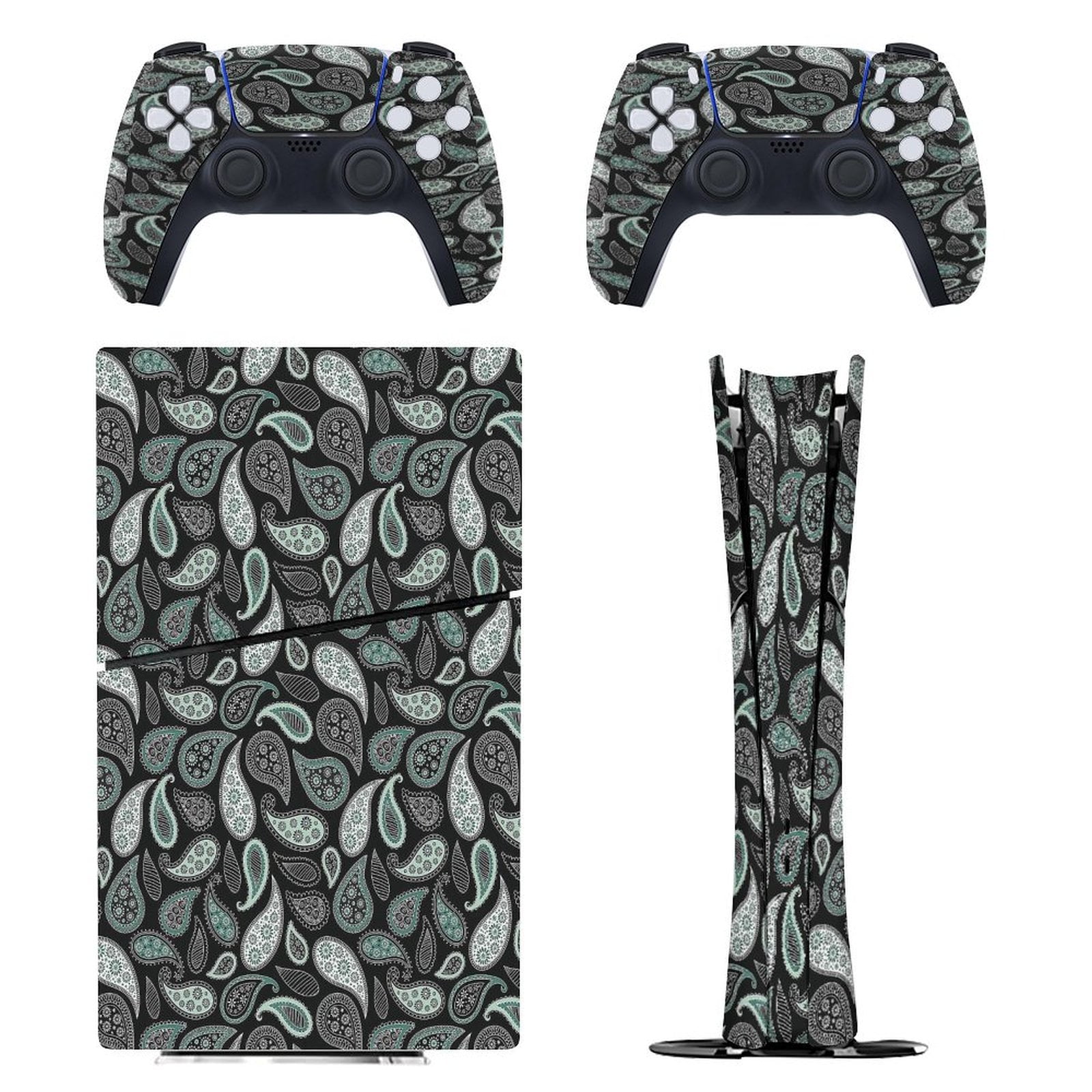 Grey Black Bandana Paislry Pattern PS5/PS5 Slim Digital Disc Skin ...