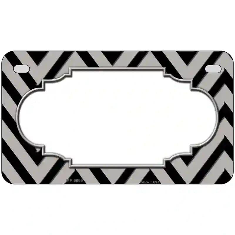 Grey Black Chevron Scallop Metal Novelty License Plate 7" x 4 ...
