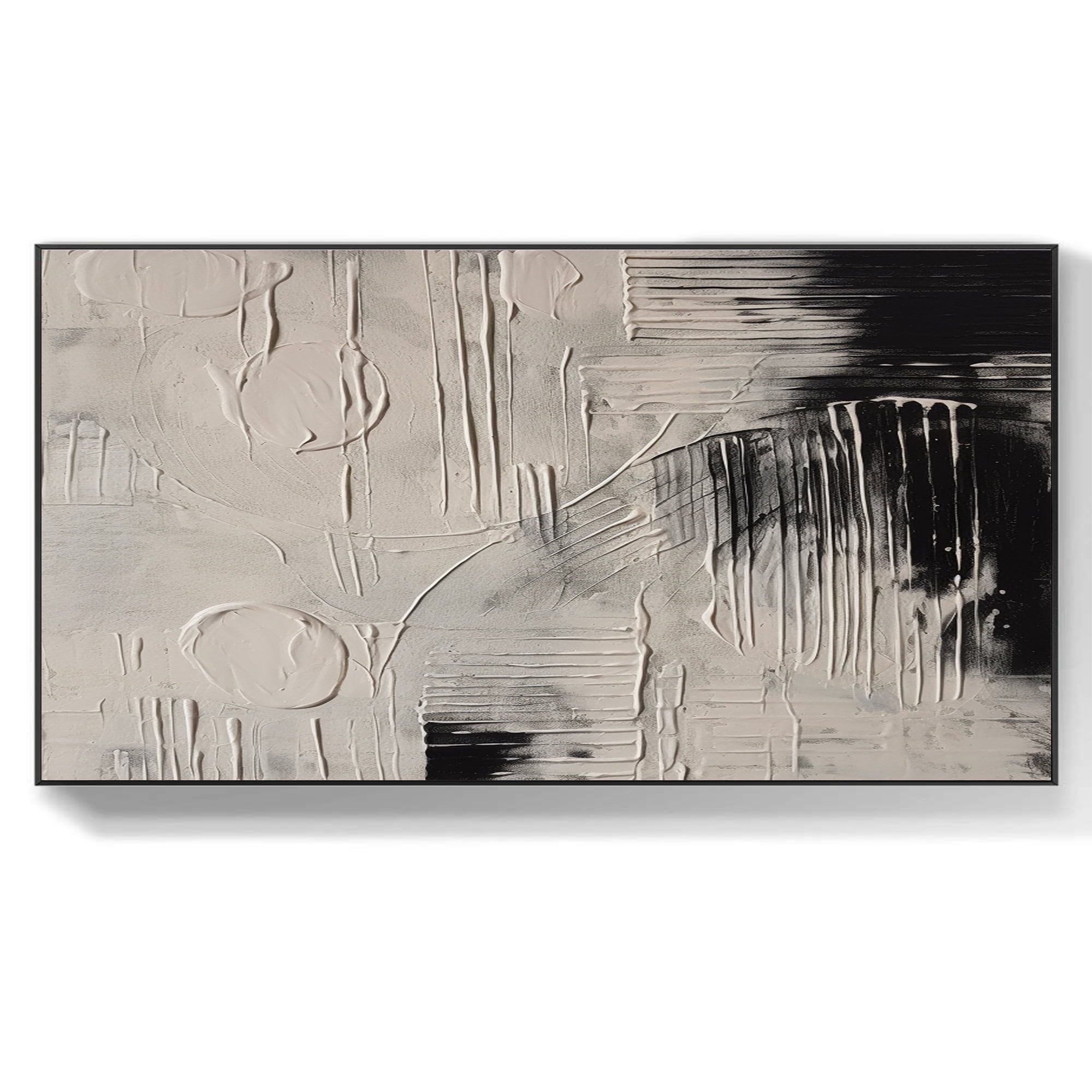 Grey Black Handmade Wall Art Original Grey Black Abstract Oil Painting ...