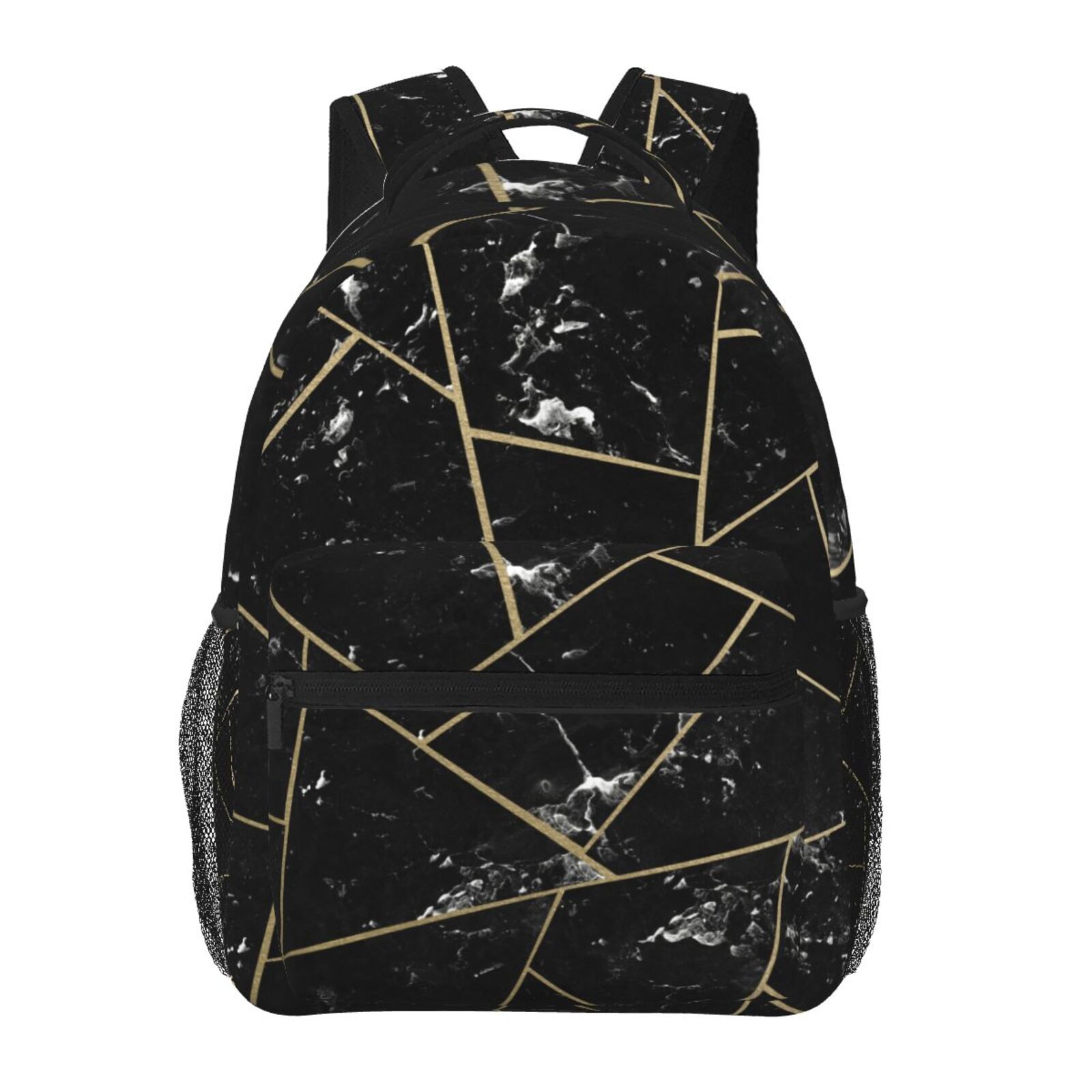 Grey Black Marble Geometric Backpack for Men Women Laptop Backpack ...