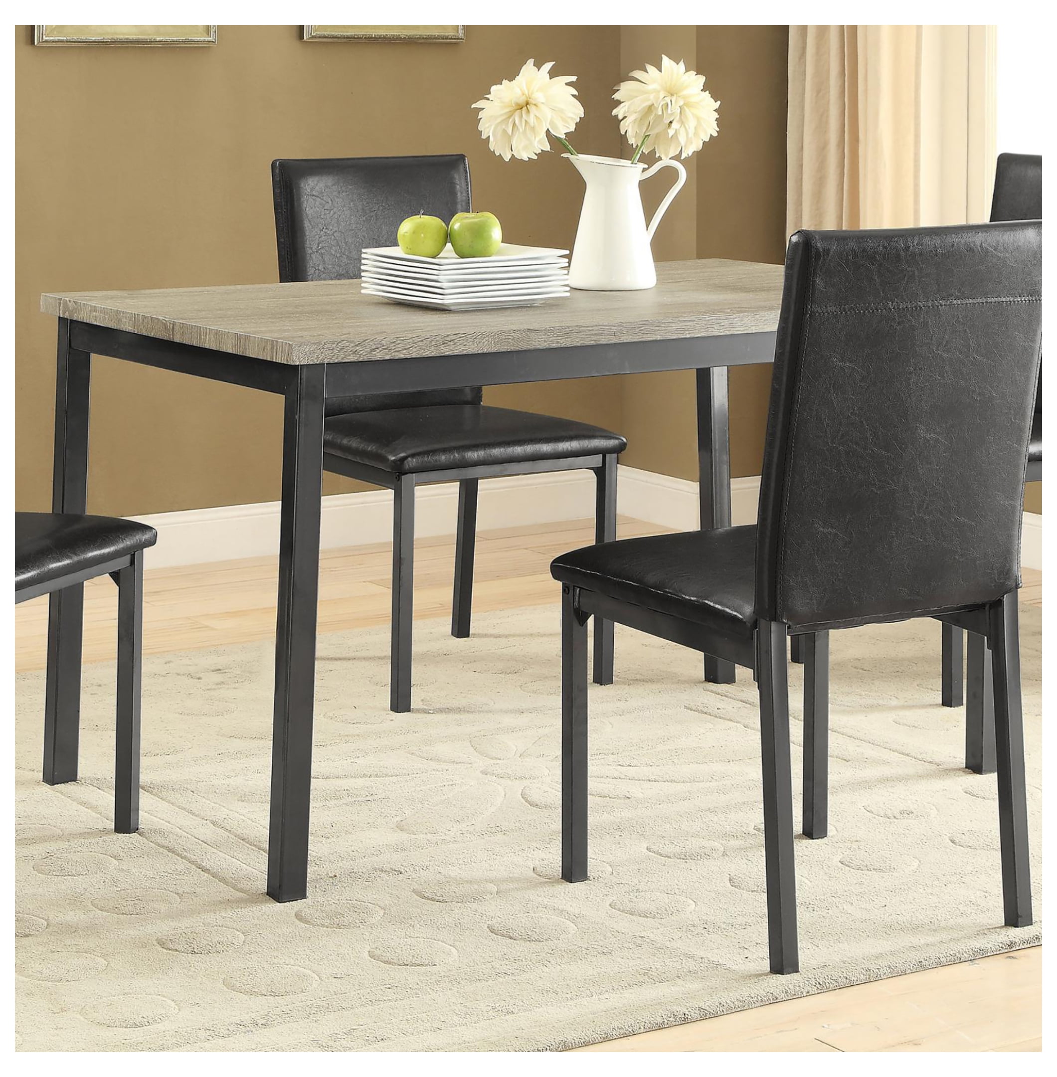 Grey and Black Rectangle Dining Table Grey + Gray + Dining Room ...