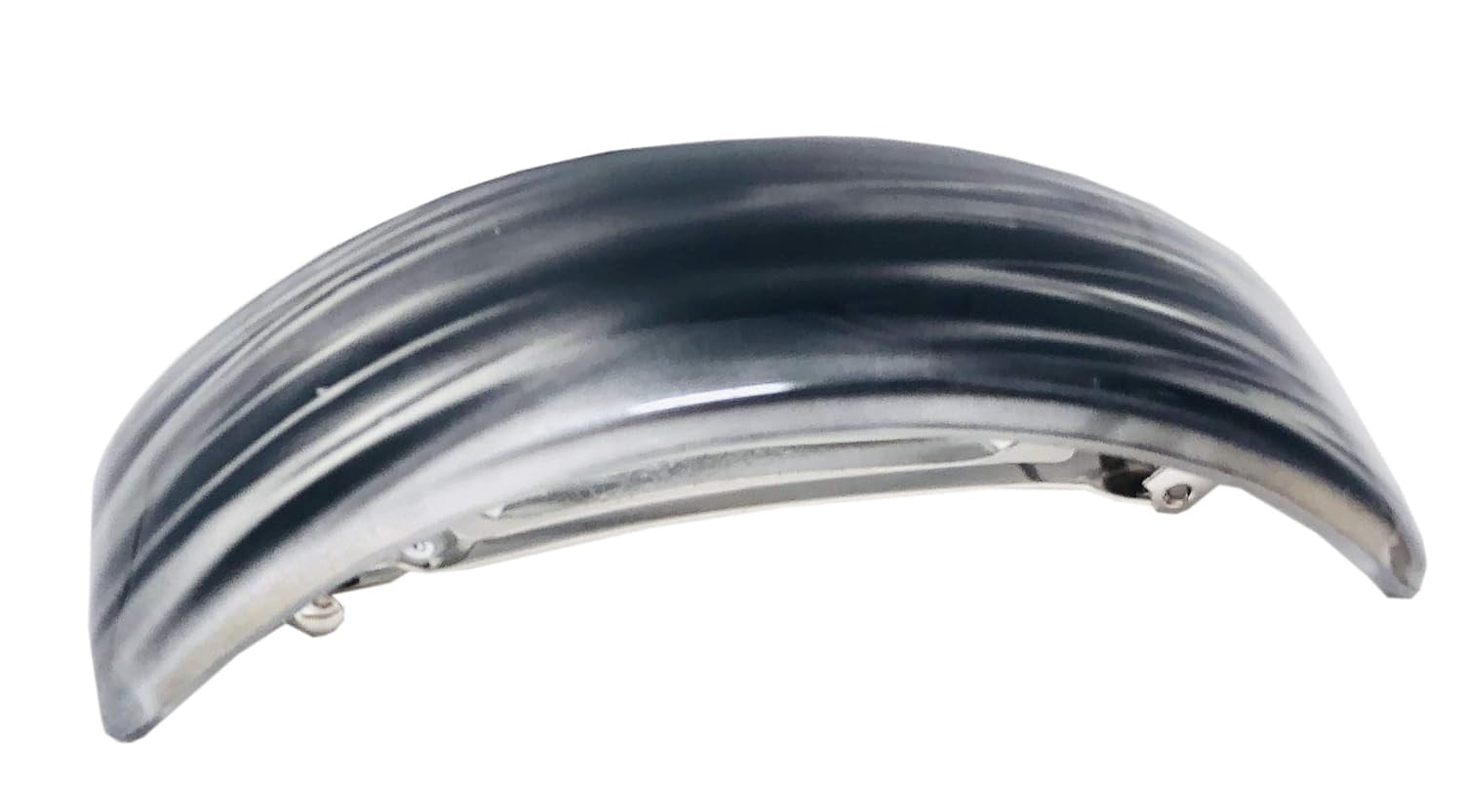 Grey Black Streaks Curved Strong Grip Celluloid Volume Barrette ...